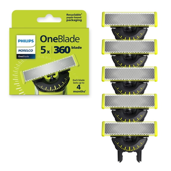 Philips Norelco Oneblade 360 Blade Replacement Blade 5 pack, QP450/80 ...