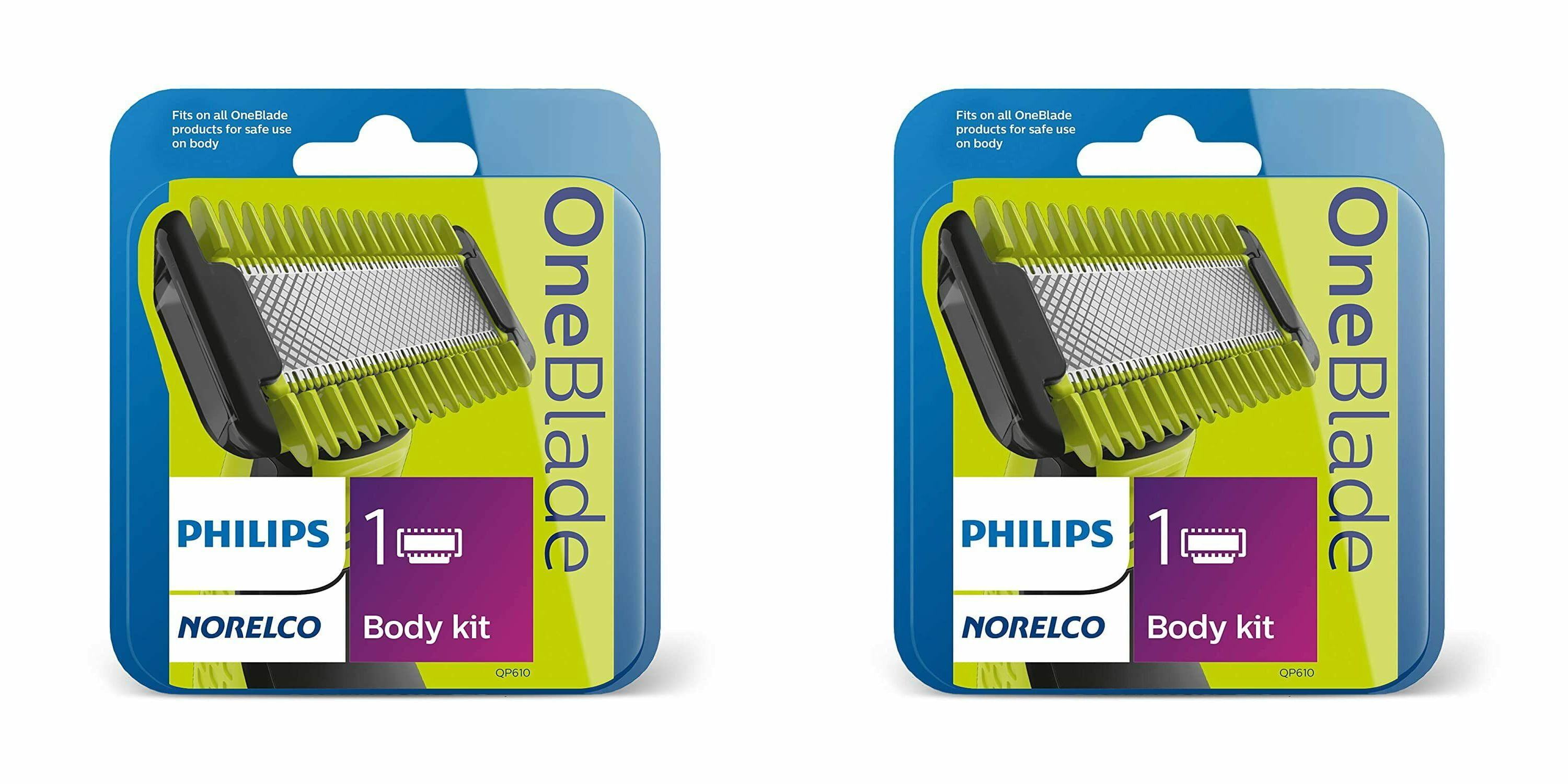 (2 pack) Philips Norelco OneBlade Body Kit Replacement Blade, QP60 / 80 ...