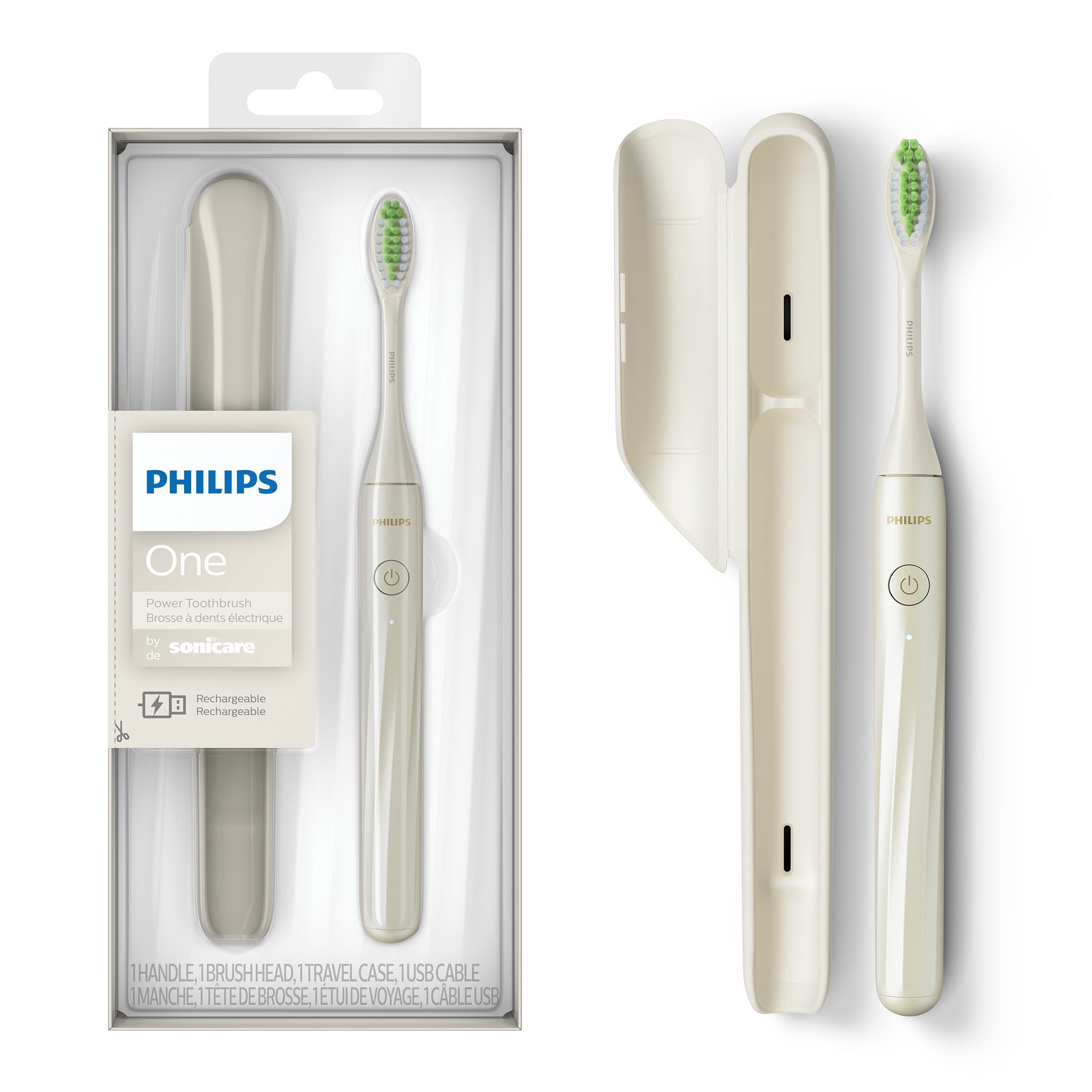 Philips One By Sonicare Rechargeable Toothbrush, Snow, HY1200/27 ...