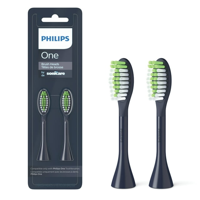 Philips One Sonicare Toothbrush Refills, 2pk Midnight Brush Heads ...