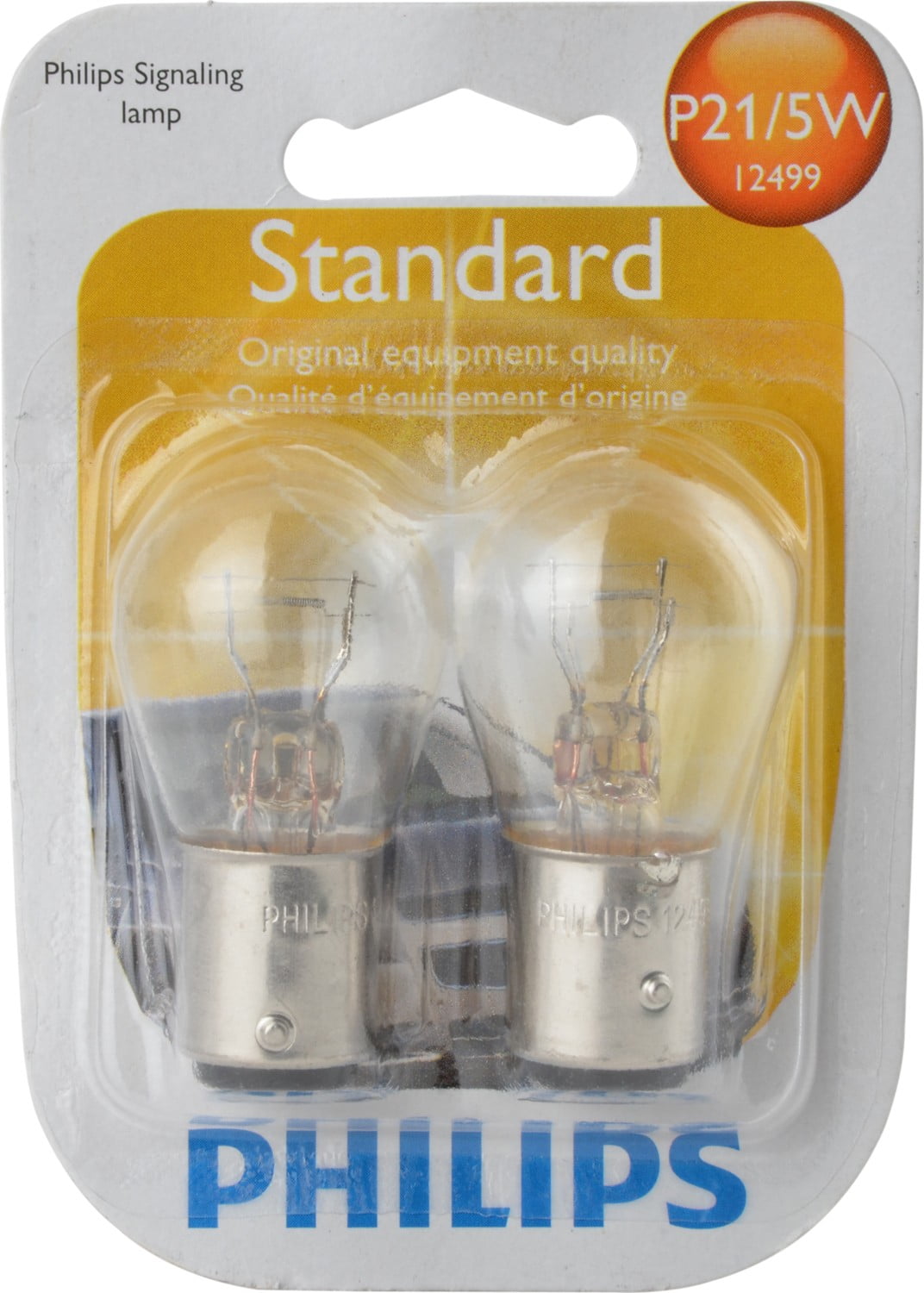 Philips P21 5W Clear Halogen Bulb, Miniature Automotive Light, Twist ...