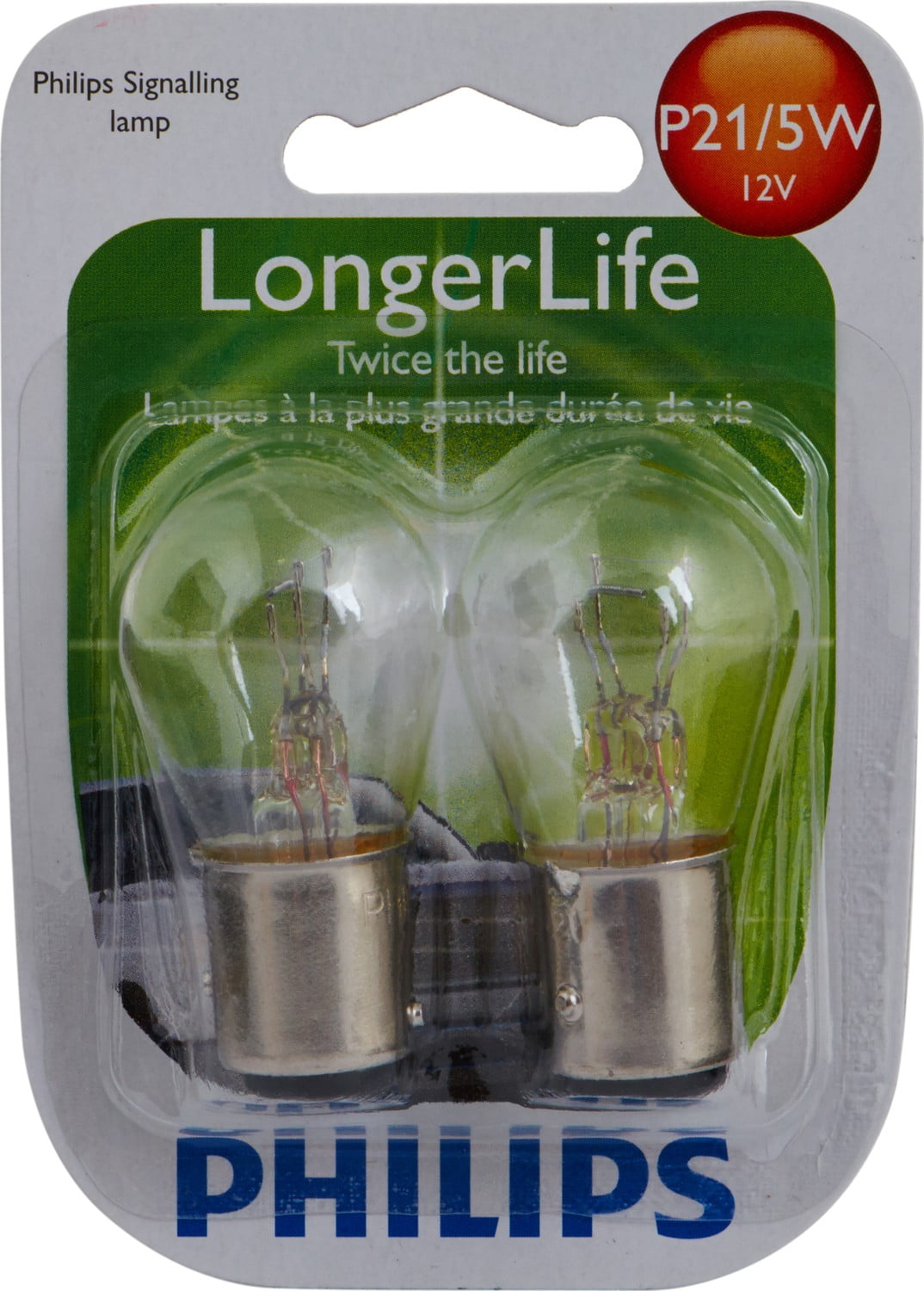 Philips P21/5WLL Longer Life Clear Halogen Automotive Bulb 2 Pack ...