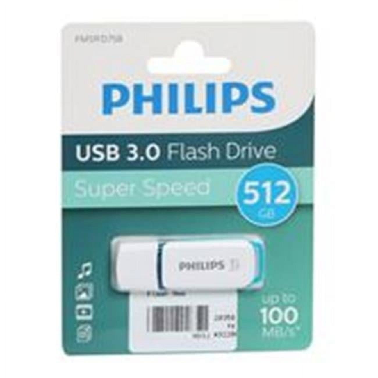 Philips PHUSB512GSNOWU3 USB3.1 Snow 512GB Flash Drive, Ocean Blue ...