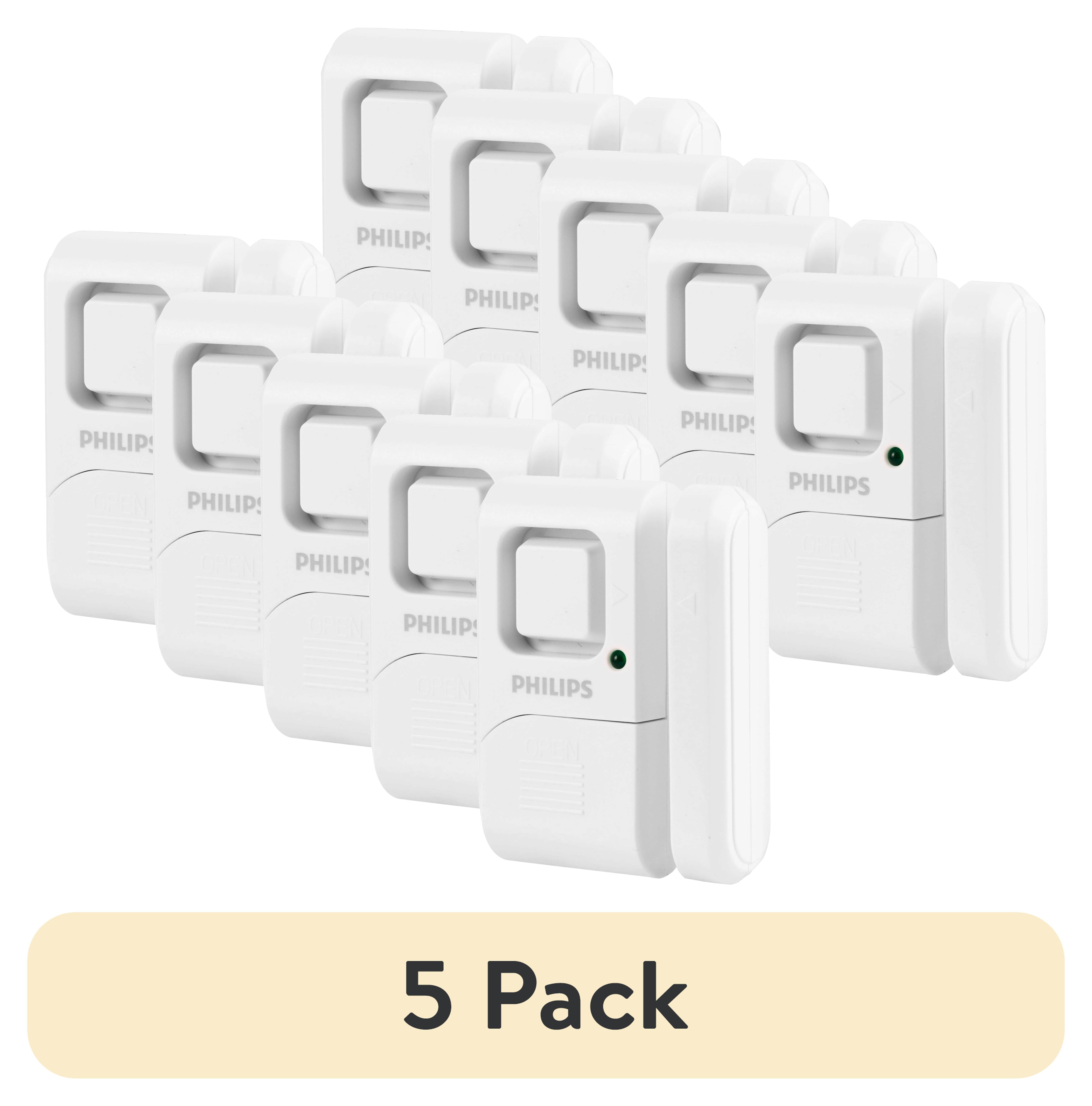 (5 pack) Philips Personal Security Window and Door Alarm, 2-Pack, White ...