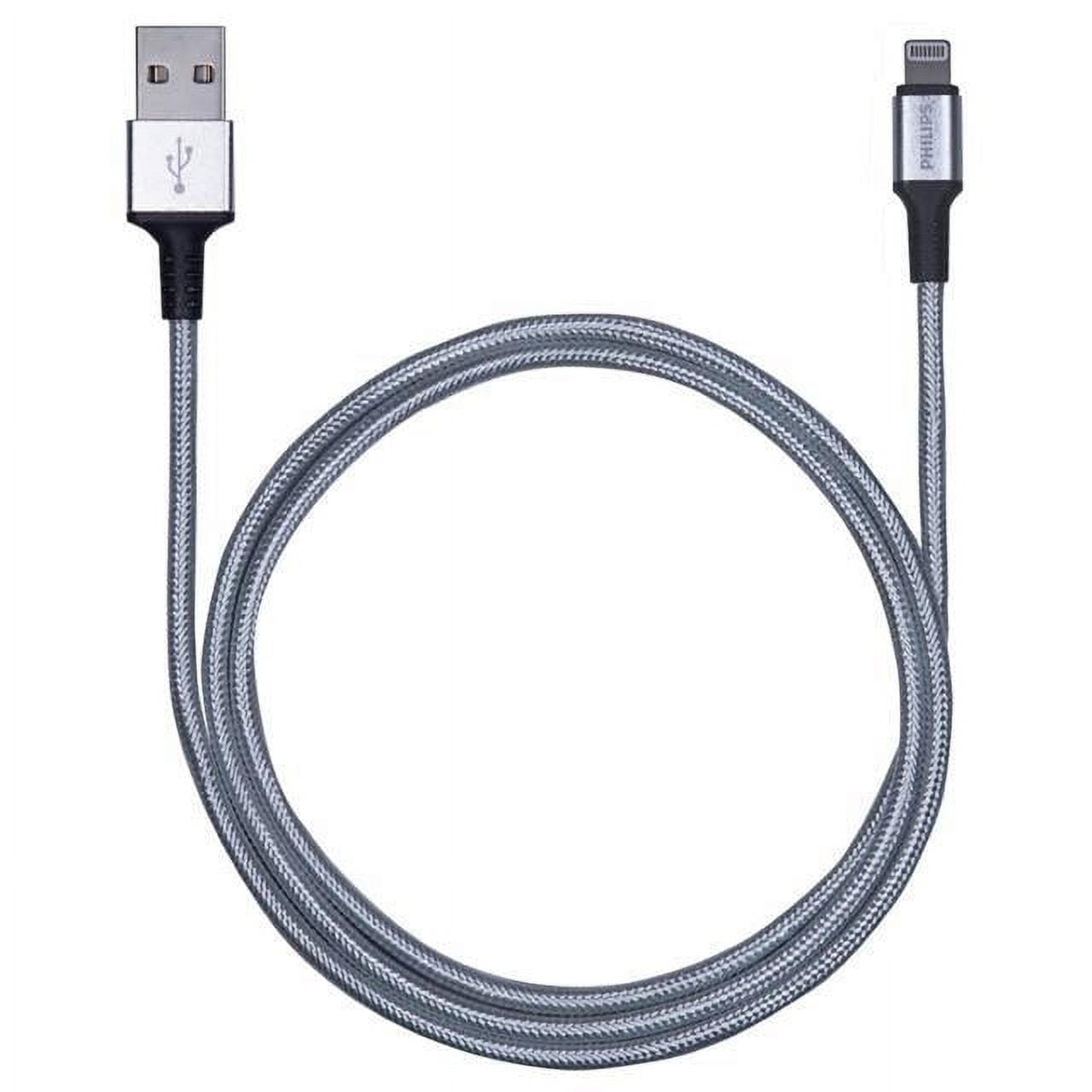 Philips Philips USB to Lightning Cable 6ft Prem PHPRLCAB6FTBK - Walmart.com