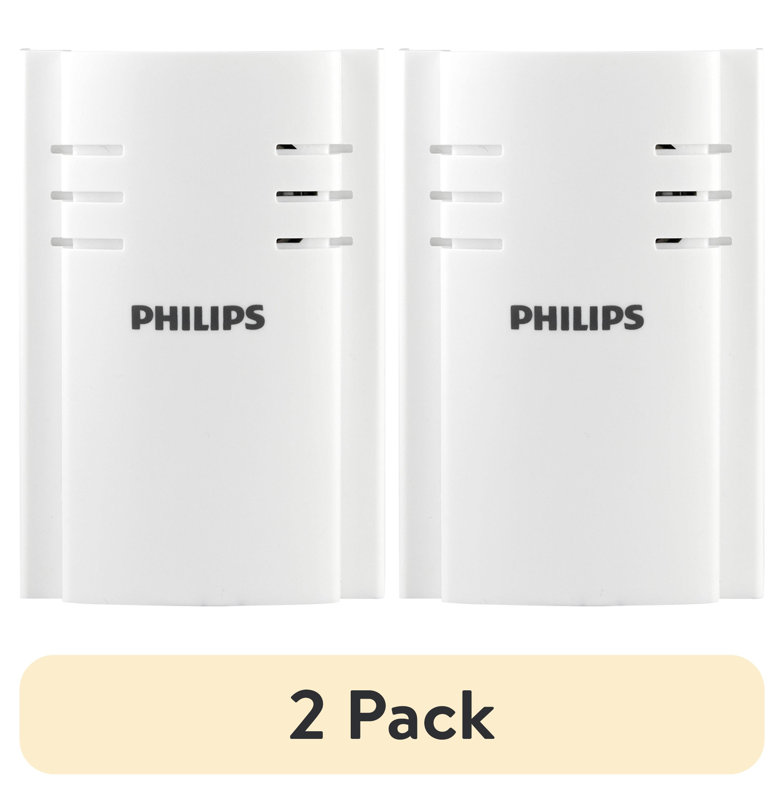 (2 pack) Philips Plug-in 2-Melody Doorbell Kit, White, DES2120W/27 ...