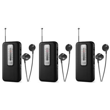Philips Portable AM/FM Radio Battery Operated TAR1506 - Walmart.com