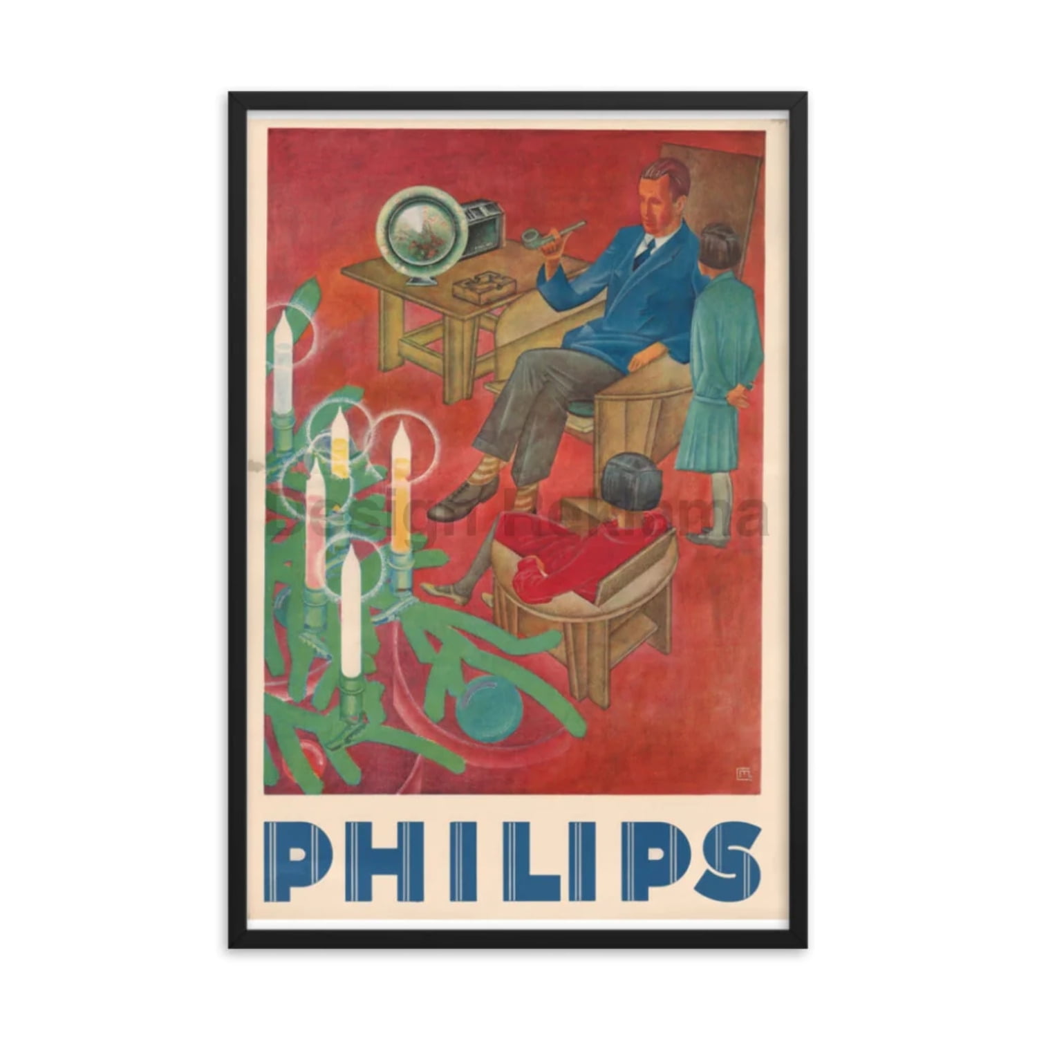 Philips Radio, 1933. Framed Vintage Advertising Poster - Walmart.com