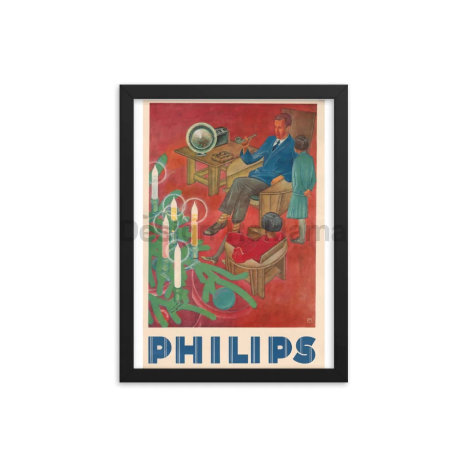 Philips Radio, 1933. Framed Vintage Advertising Poster - Walmart.com
