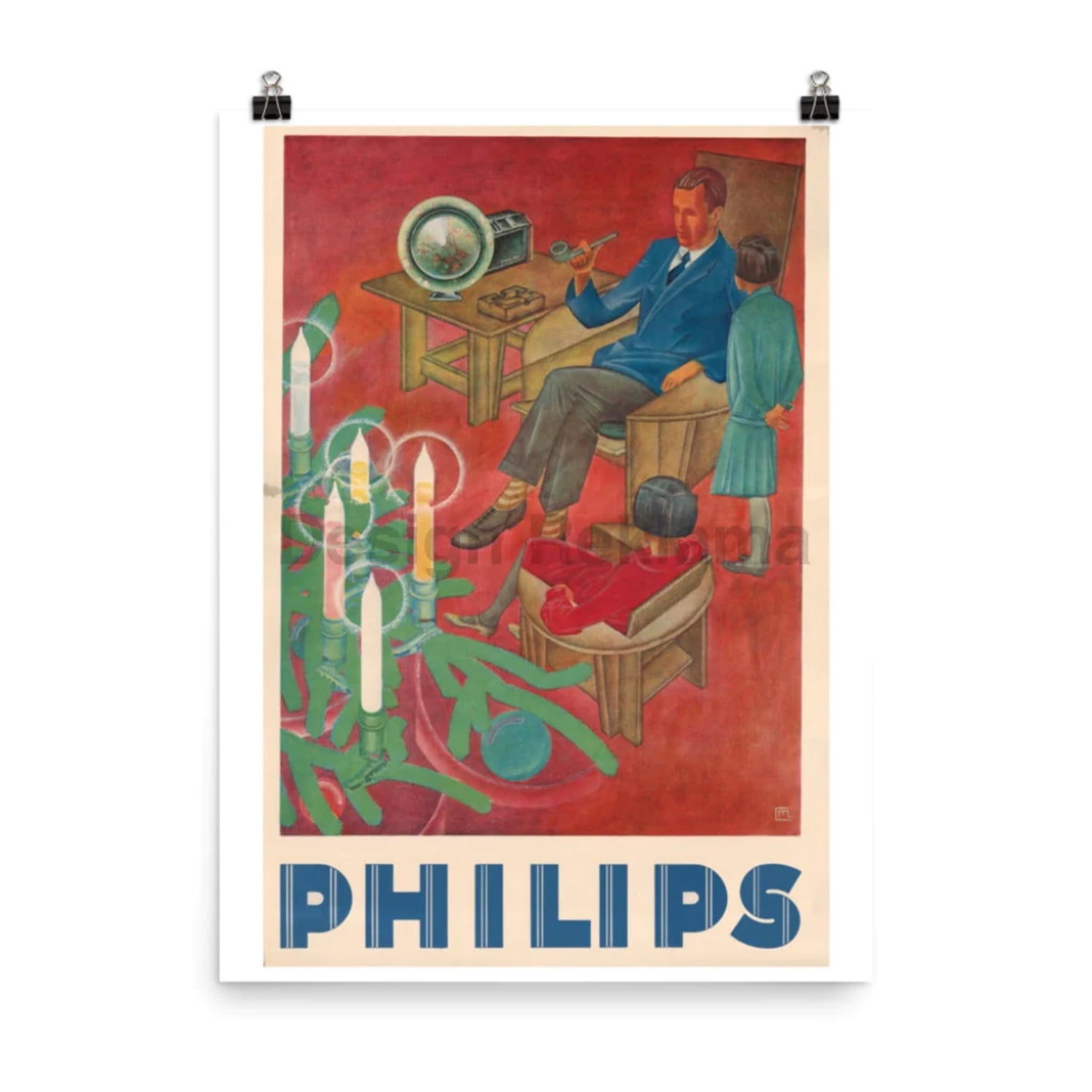 Philips Radio, 1933. Unframed Vintage Advertising Poster - Walmart.com