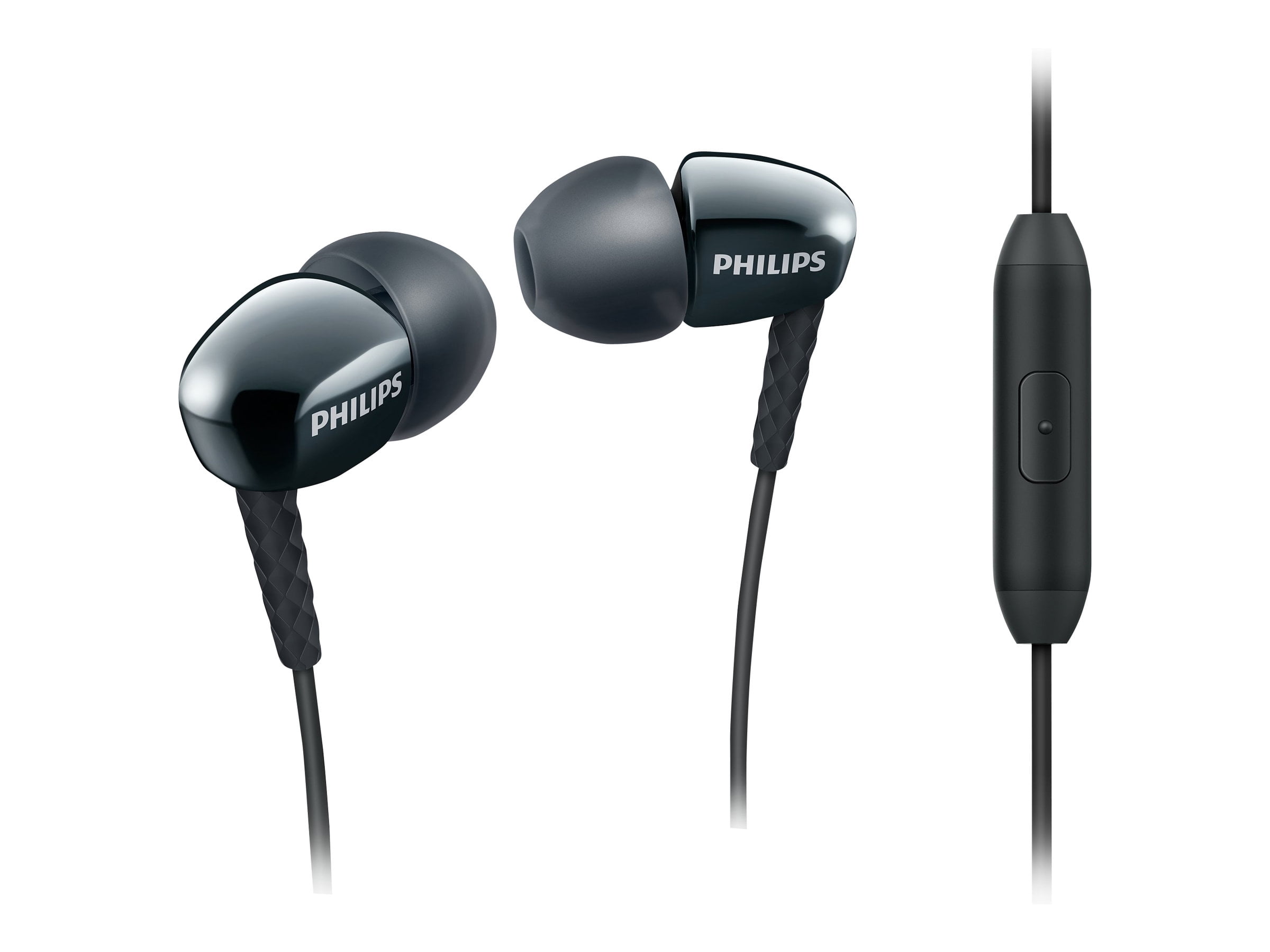 Philips SHE3905BK/27 In-Ear Headphones with Mic, Black - Walmart.com