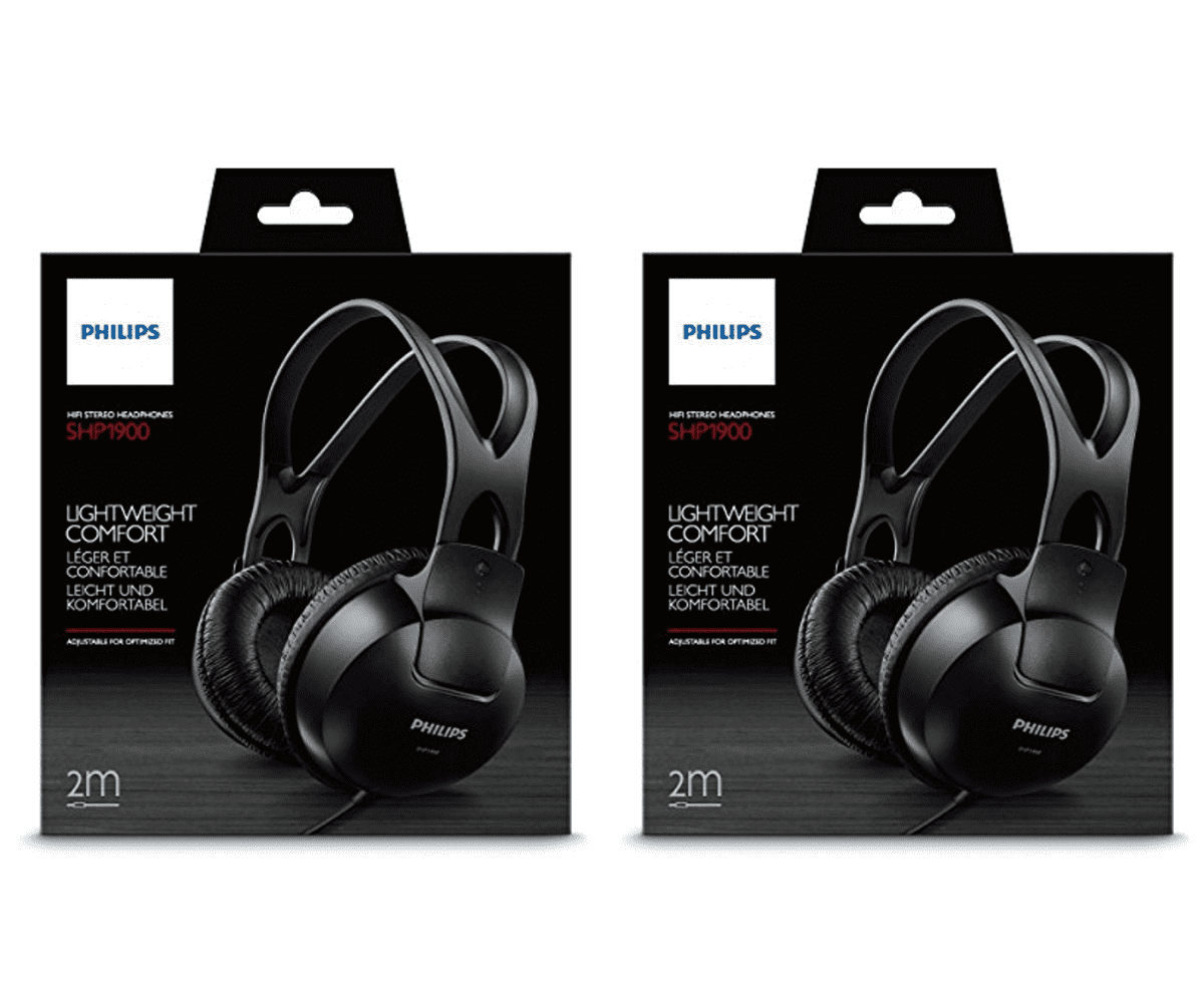 (2 pack) Philips SHP1900/00 Stereo Headphones - Walmart Business Supplies
