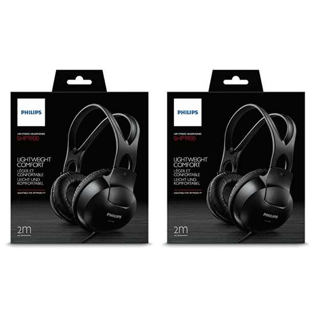 (2 pack) Philips SHP1900/00 Stereo Headphones - Walmart Business Supplies