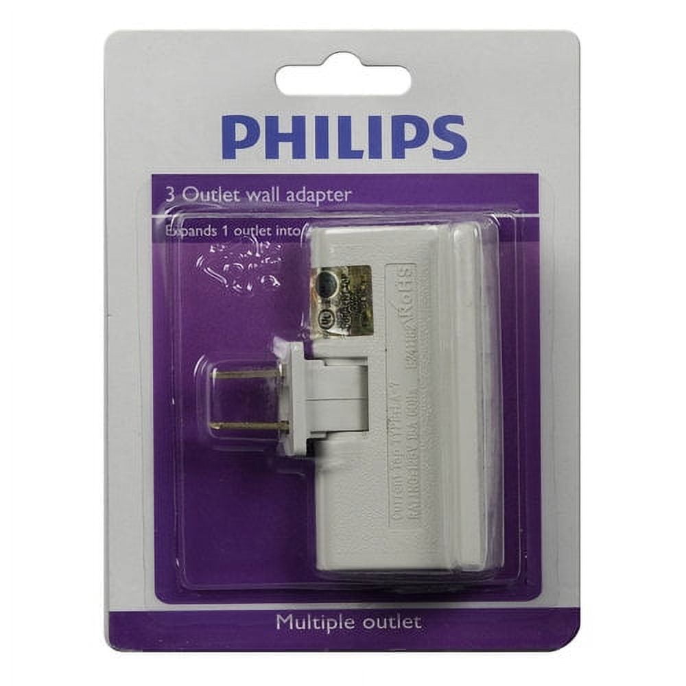 Philips SPS1030T/17 3 Outlet Surge Protector With Swivel Wall Adapter ...