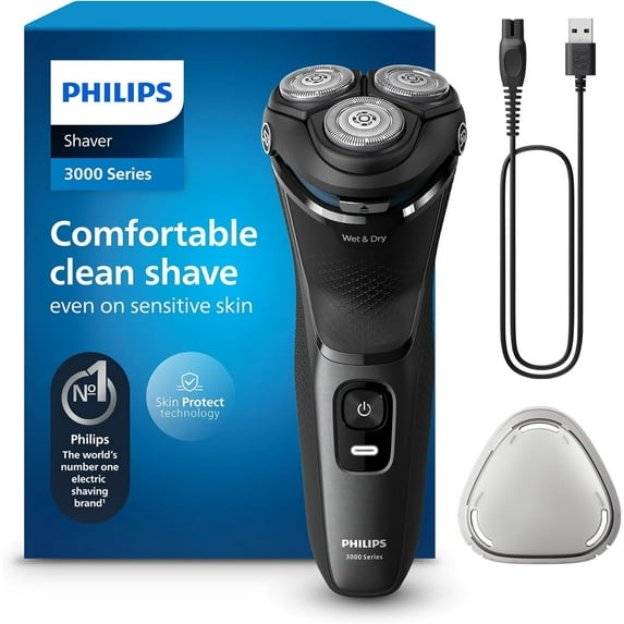 Philips Shaver for Men Series 3000 Rechargeable Wet/Dry Mens Electric ...