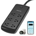 Philips Wi-Fi Smart Plug, 6-Outlet Surge Protector with Multi Extender ...