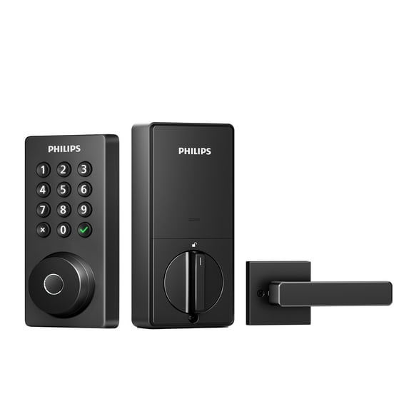 Philips Smart Wi-Fi Door Lock with Push Button Lighted Keypad and Lever ...