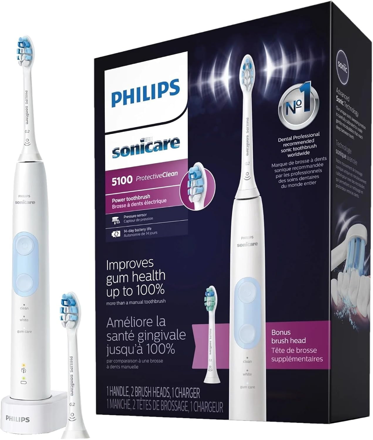 PHILIPS Sonicare ProtectiveClean Electric Toothbrush with Plaque ...