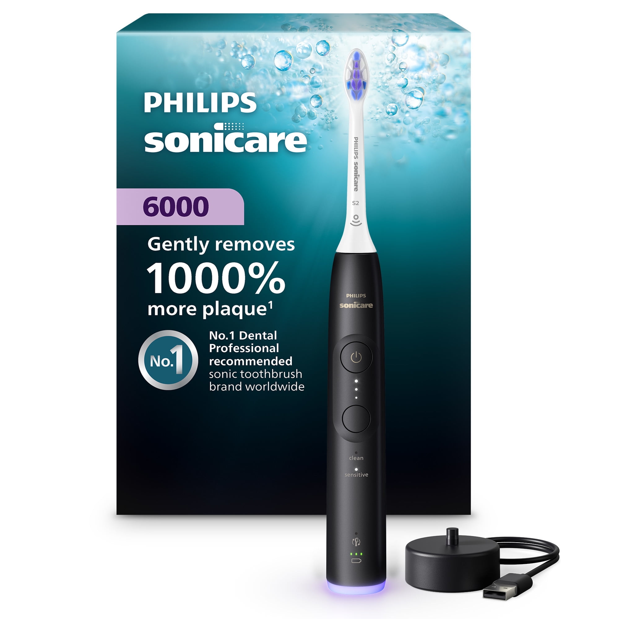 Philips Sonicare 6000 Series Electric Toothbrush, Pressure Sensor, 6 ...