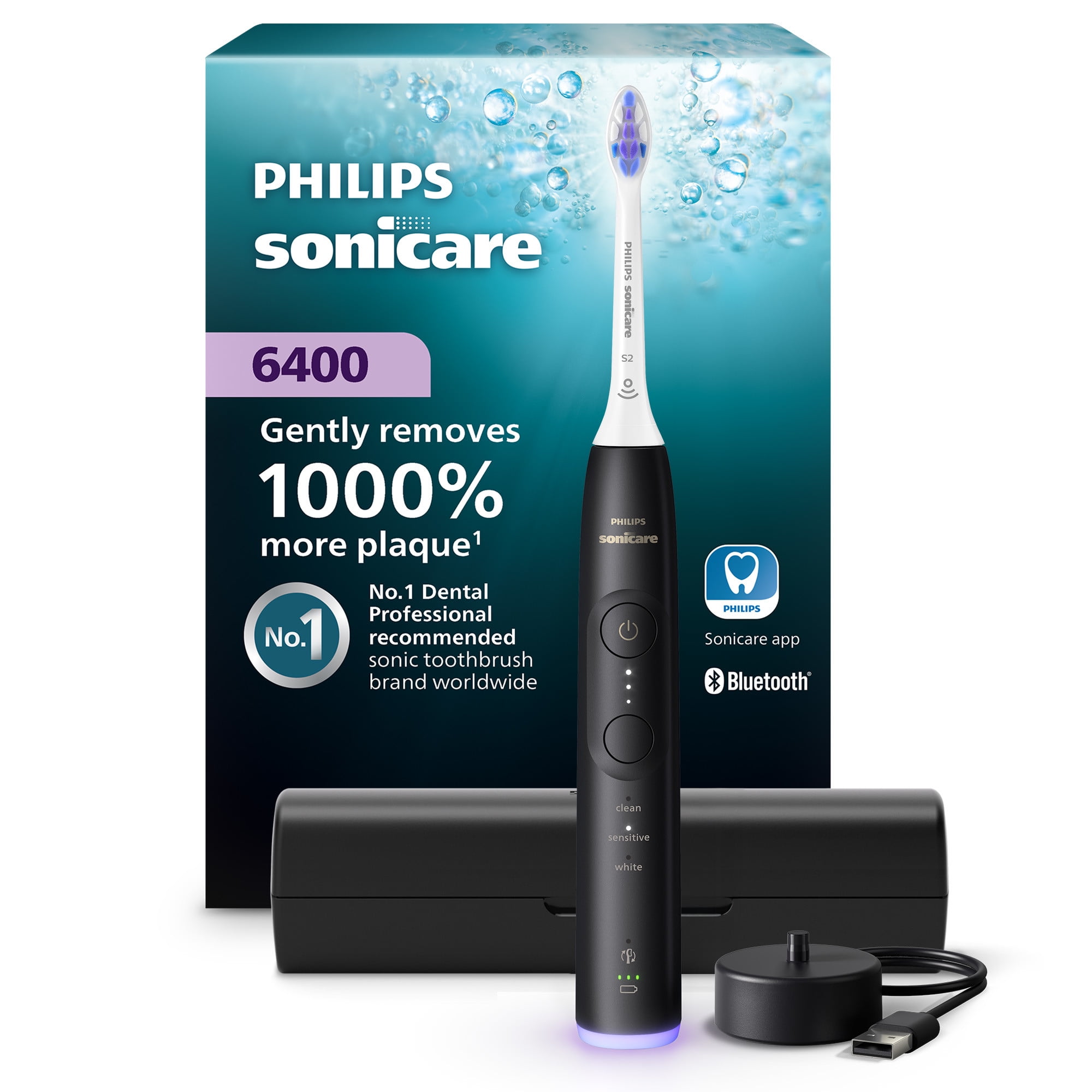 Philips Sonicare 6400 Series Electric Toothbrush, Pressure Sensor, 9 ...