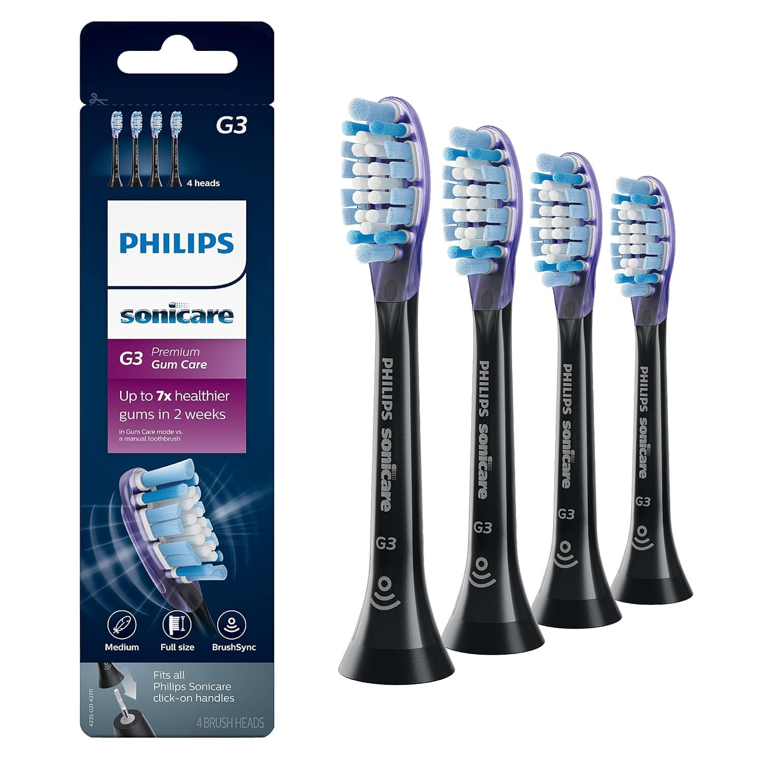 Sonicare Genuine G3 Premium Gum Care Toothbrush Refill Heads, 4-Pack ...