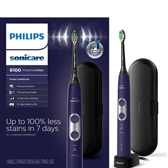 Philips Sonicare ProtectiveClean 6100 Rechargeable Toothbrush, Deep ...