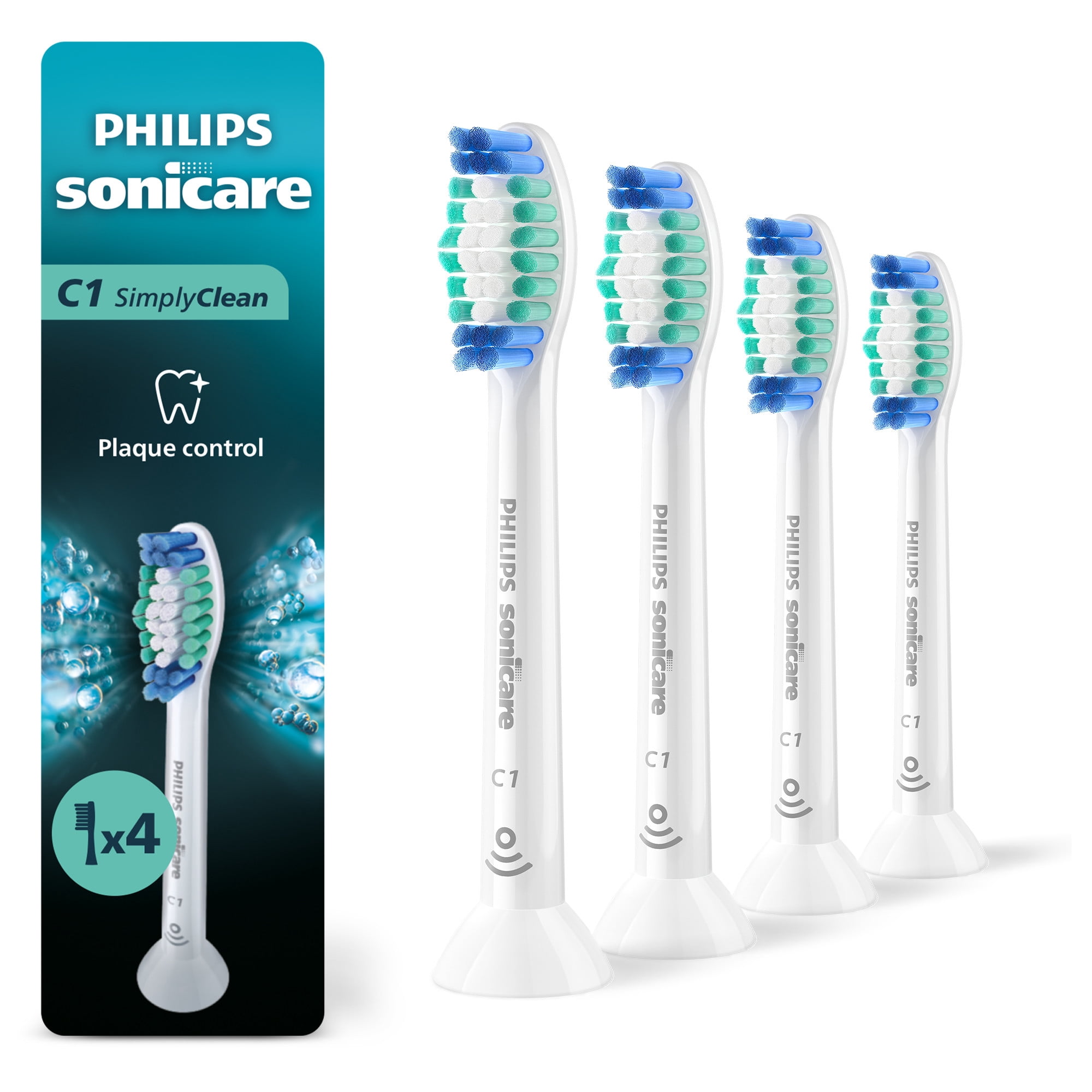 Philips Sonicare SimplyClean (C1) Replacement Toothbrush Heads, 4 Pack ...