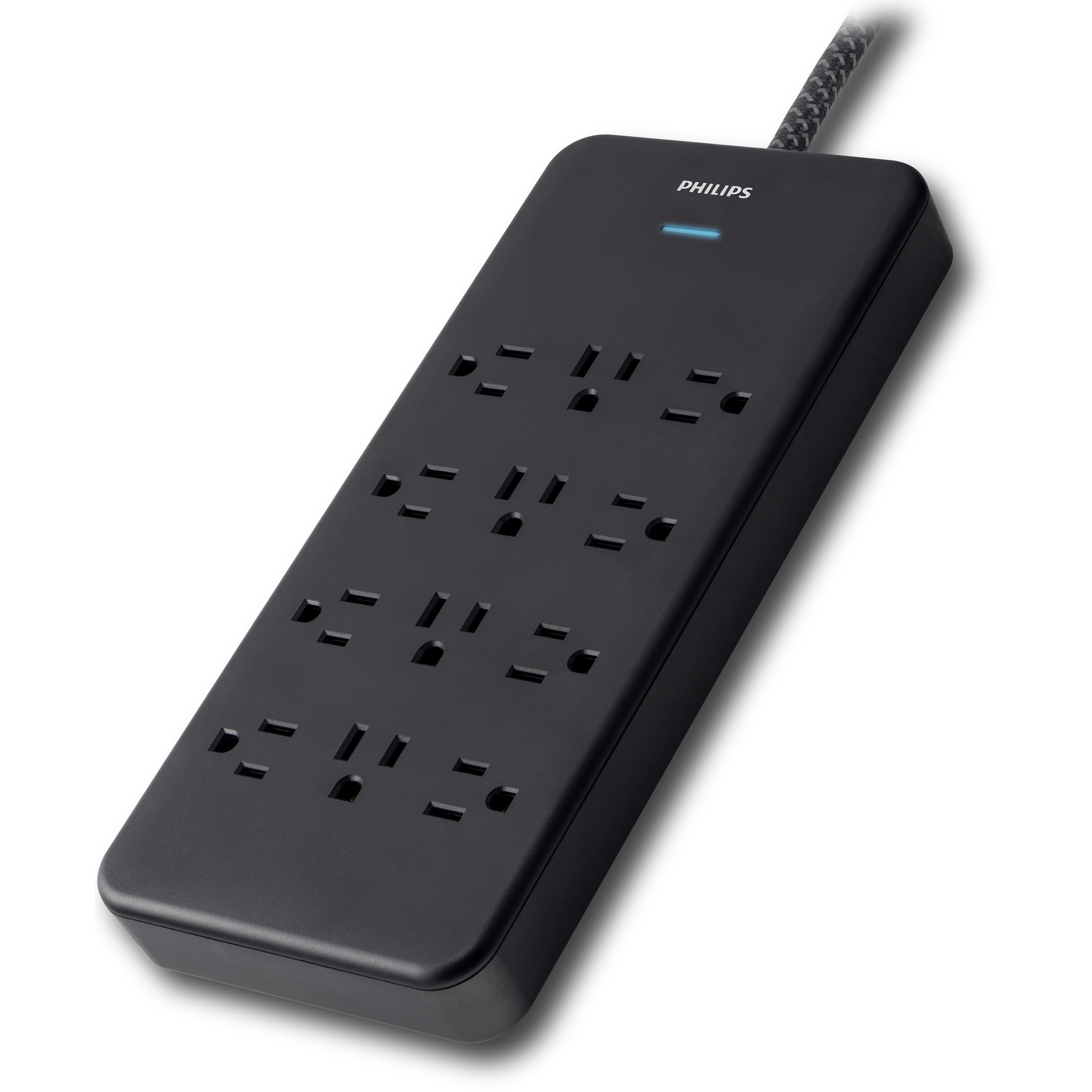 Philips Surge Protector, 12 Outlet, Adapter-Spaced, 3500J, Braided Cord ...