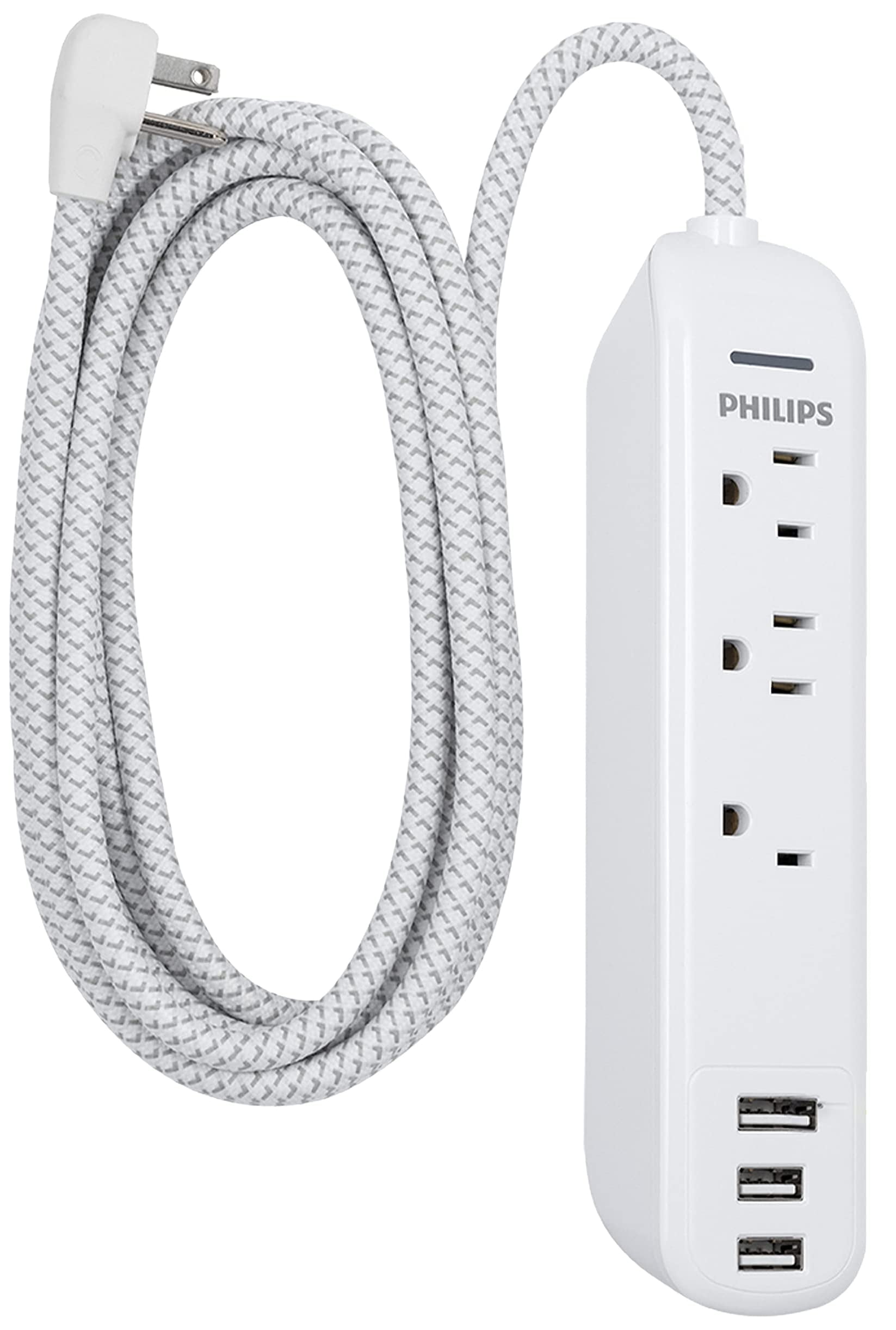 Philips Surge Protector Power Strip, 3 Outlet Surge Protector, 6Ft Cord ...
