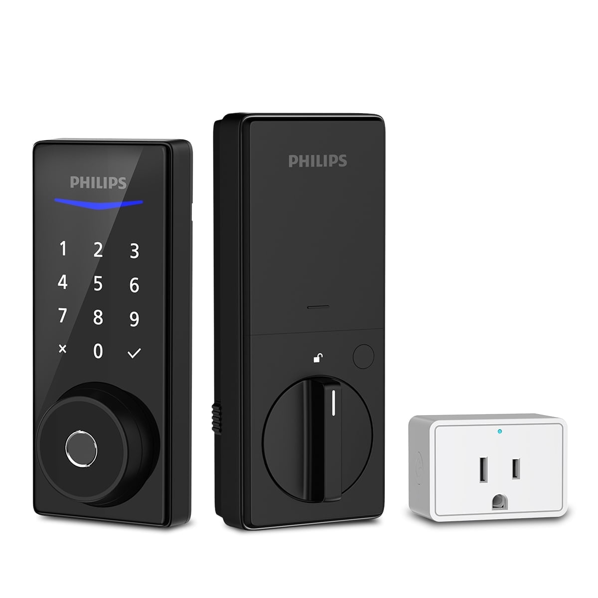 Philips WiFi Fingerprint Touchscreen Smart Door Lock Deadbolt, Matte ...