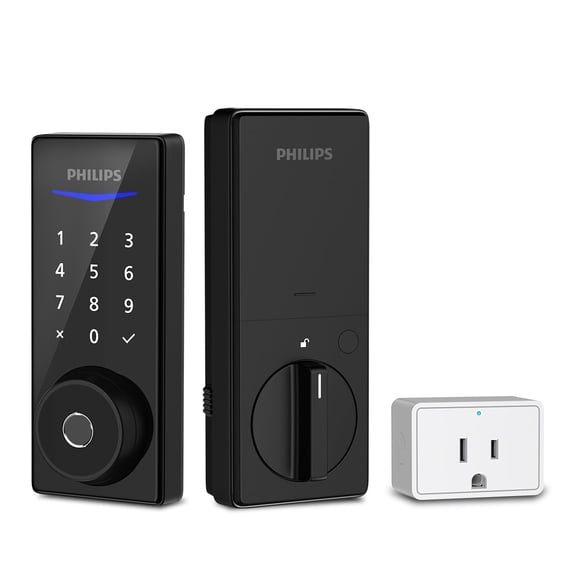 Philips WiFi Fingerprint Touchscreen Smart Door Lock Deadbolt, Matte ...