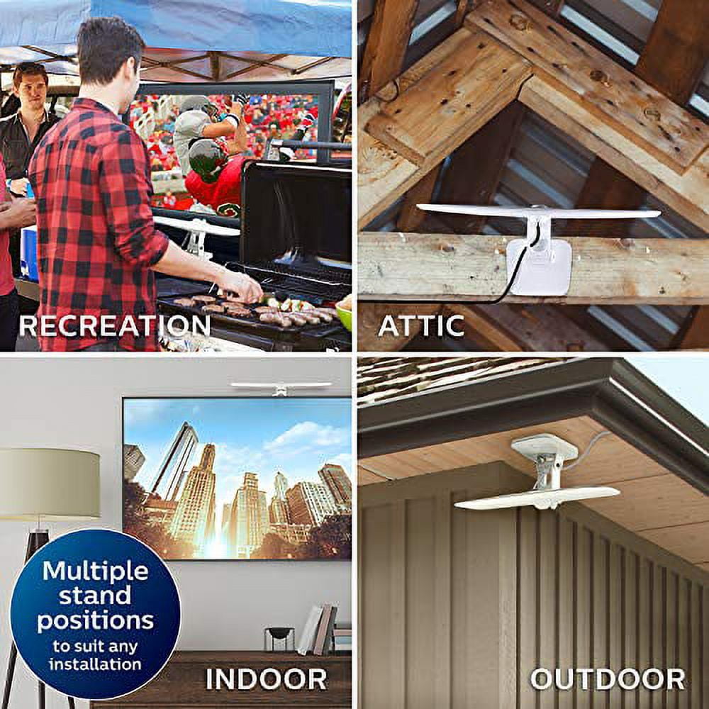 Philips Wing Mobile TV Antenna, Indoor Outdoor Attic Mount, Perfect for ...