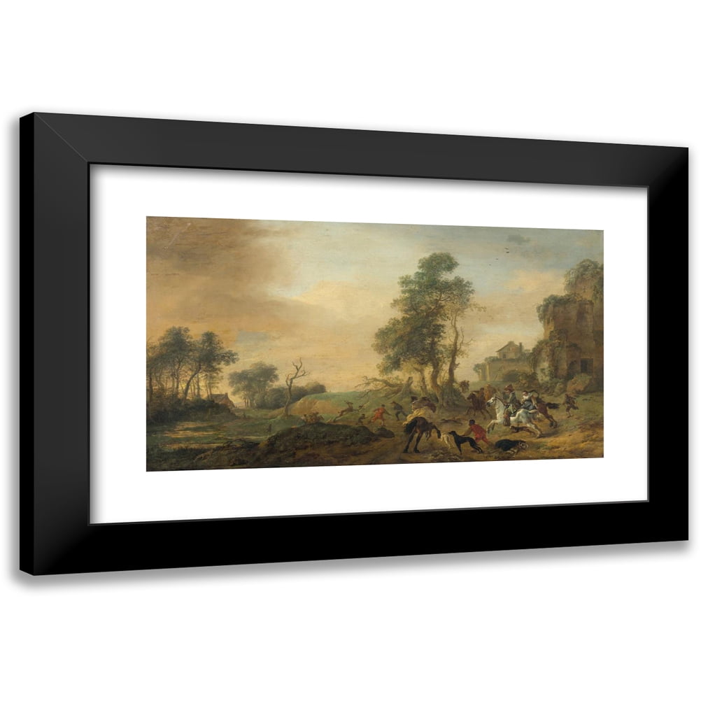 Philips Wouwerman 24x15 Black Modern Framed Museum Art Print Titled - A ...