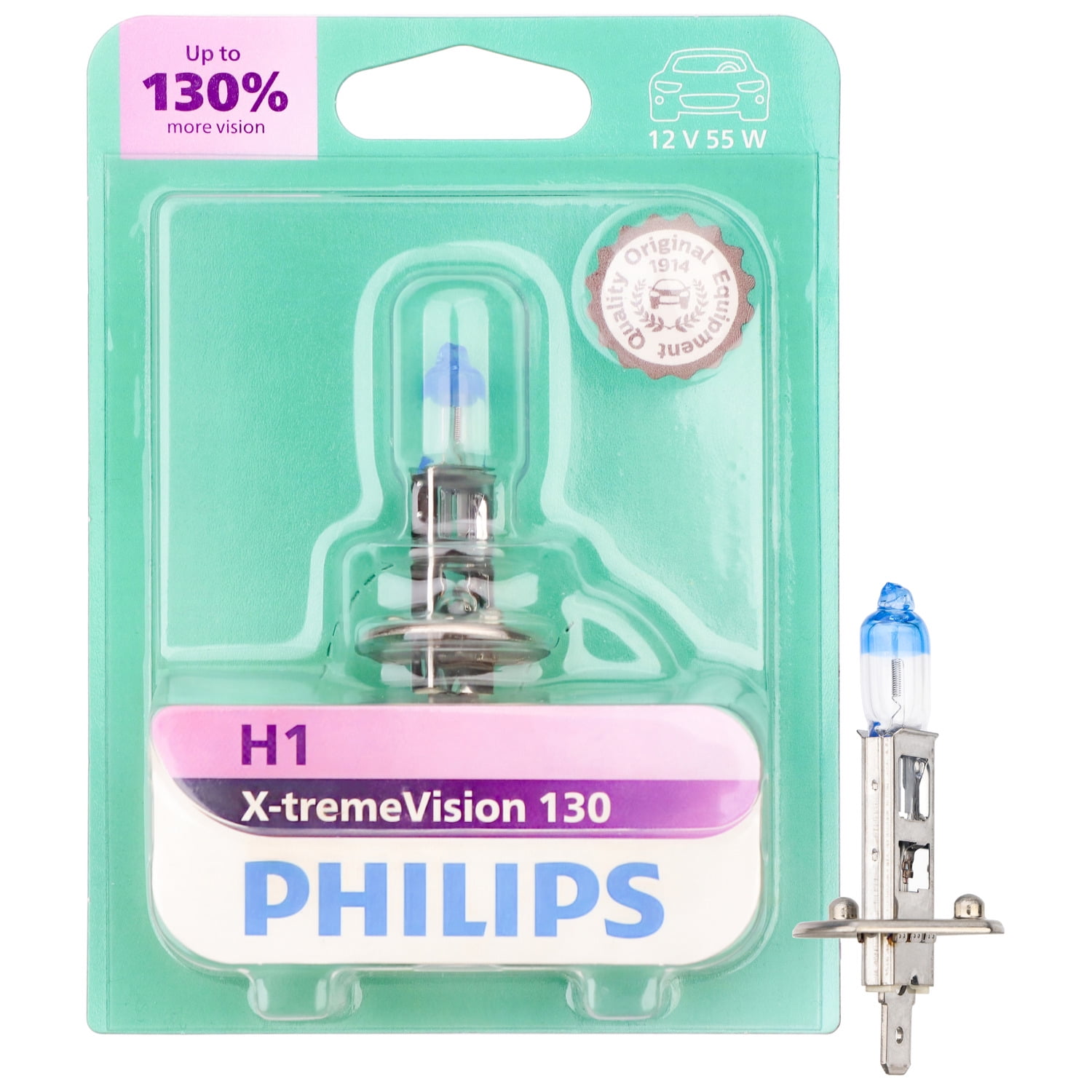 Philips X-tremeVision 130 H1 Halogen Headlight Bulb, 1 pack, Fits ...