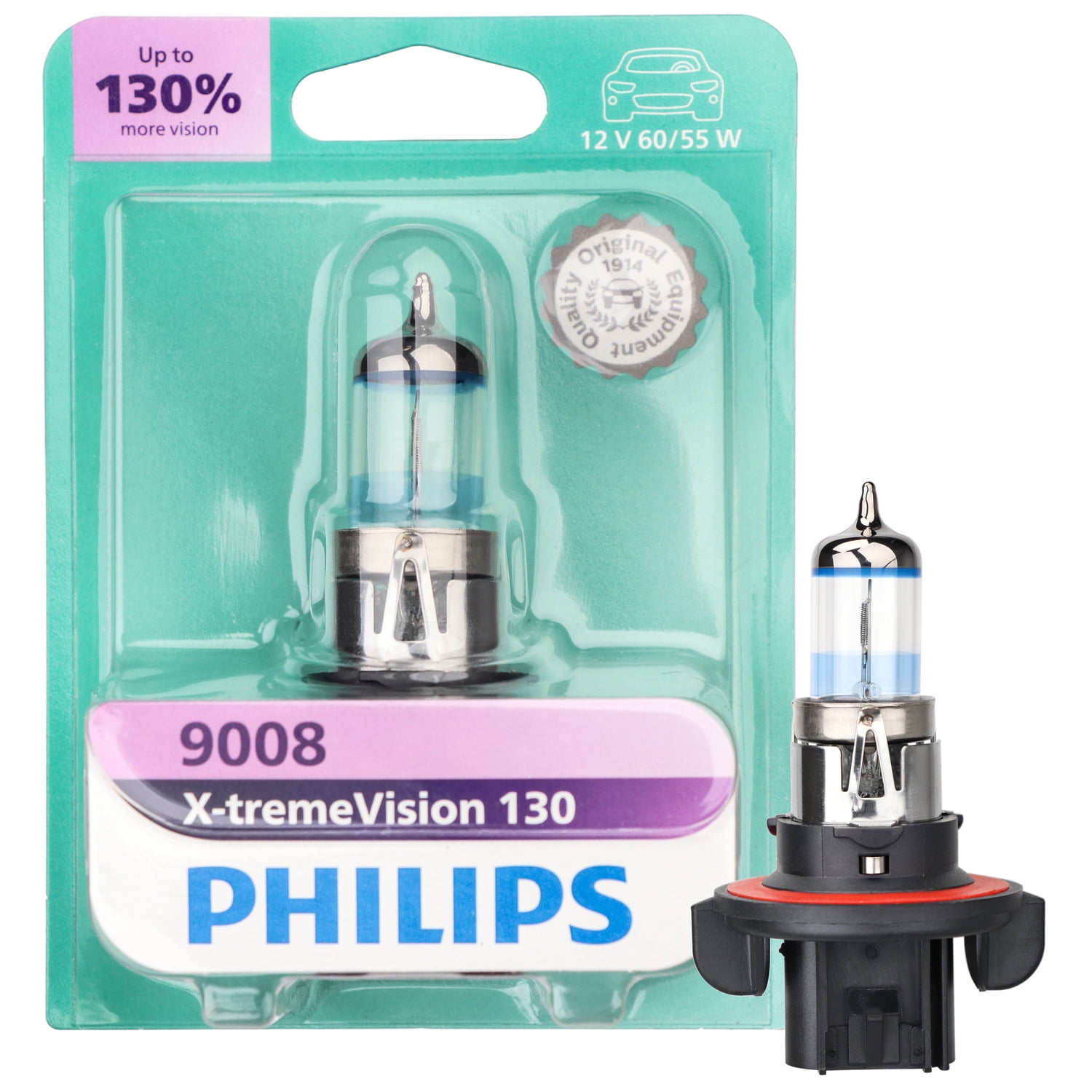 Philips X-tremeVision 130 9008/H13 Halogen Headlight Bulb, 1 pack, Fits ...
