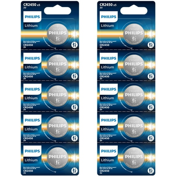 Philips cr2450 Battery, 10-Pack, cr2450 3v Lithium Coin Cell Batteries ...