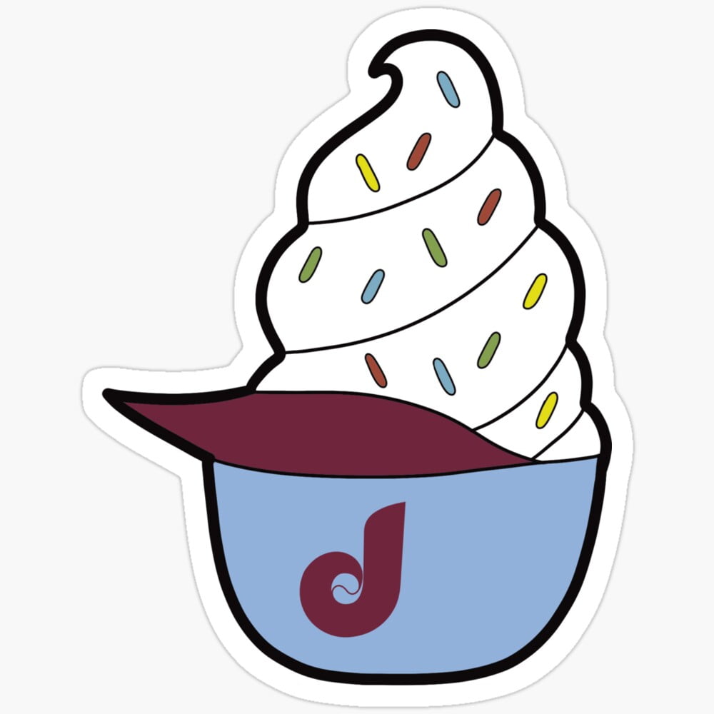Phillies Helmet Ice Cream - Alternates Sticker Baseball Sticker ...