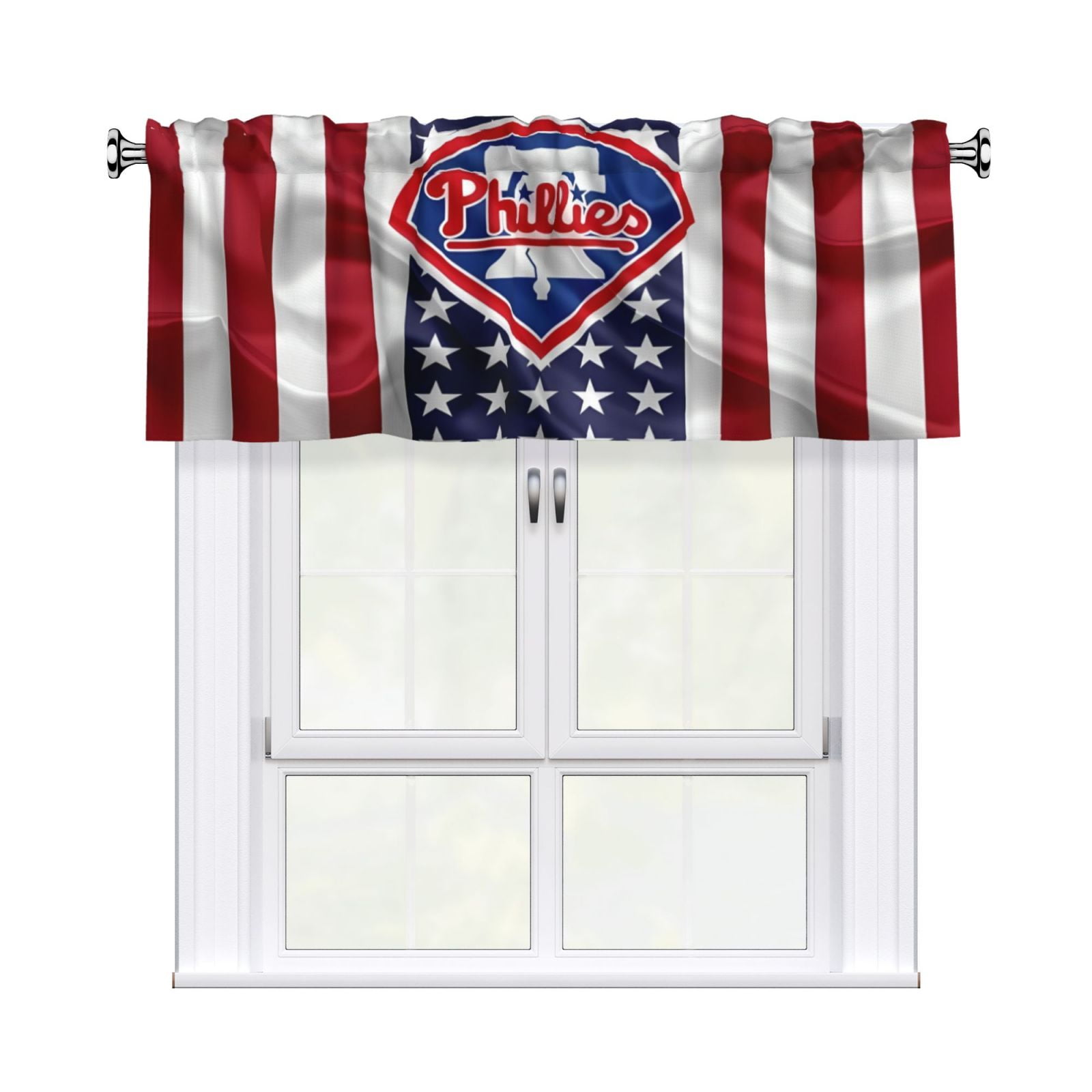 Phillies Team Curtain Valance 54x18 In Baseball Team Theme Curtains ...