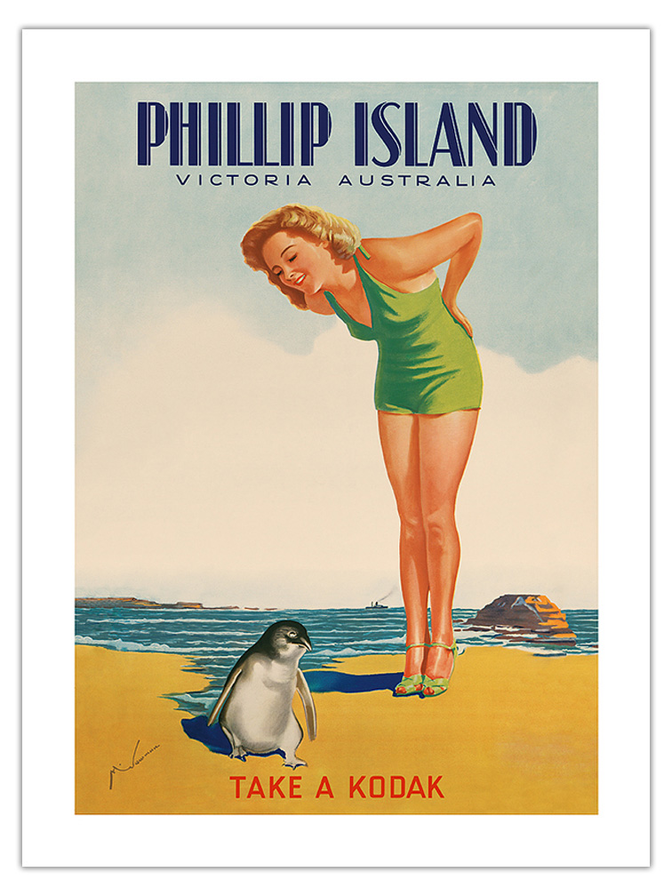 Phillip Island - Victoria Australia - Take a Kodak - Bathing Beauty with Penguin - Victorian ...