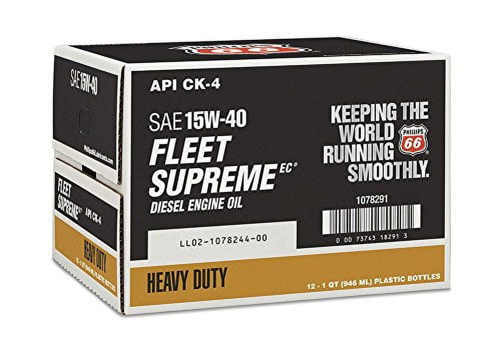 Phillips 66 1078291-12 PK Diesel Engine Oil (Fleet Supreme EC- API CK-4 ...