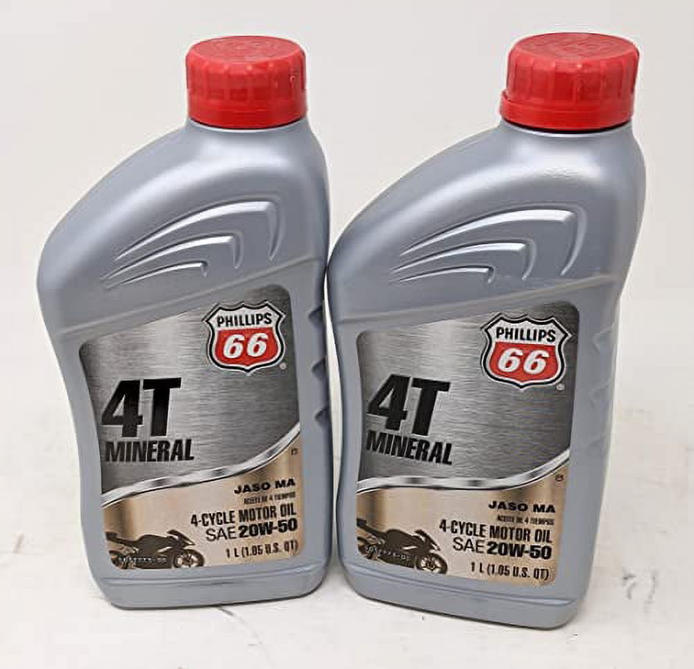 Phillips 66 (Pack of 2) 4T SAE20W-50 4-Cycle Engine Oil Quart for ATV ...