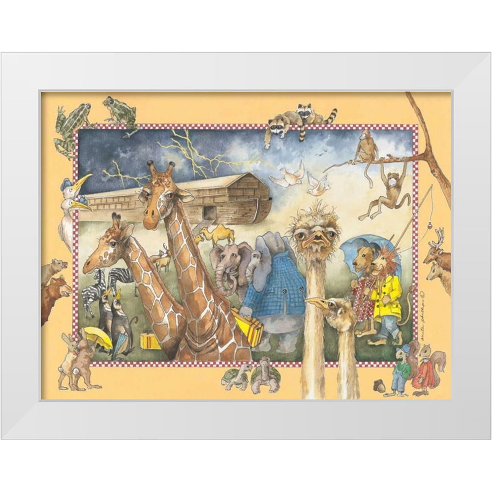 Phillips, Anita 32x25 White Modern Wood Framed Museum Art Print Titled - Noahs Ark - Walmart.com