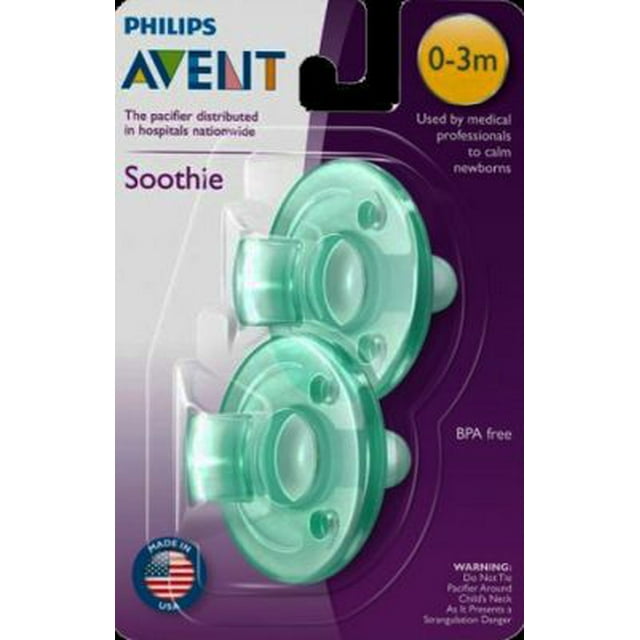 Phillips Avent Soothie Pacifier, 0-3 months, Green, 2 Ct - Walmart.com