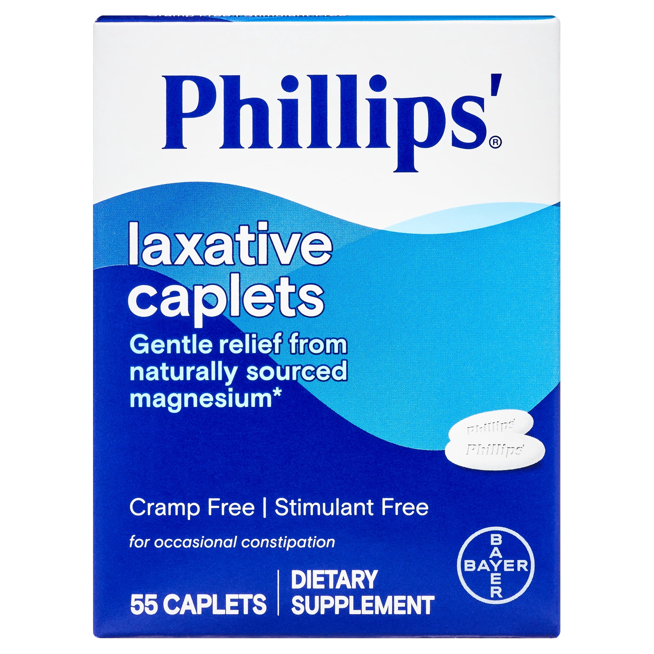 Phillips Laxative Dietary Supplement Caplets, 55 Count - Walmart.com
