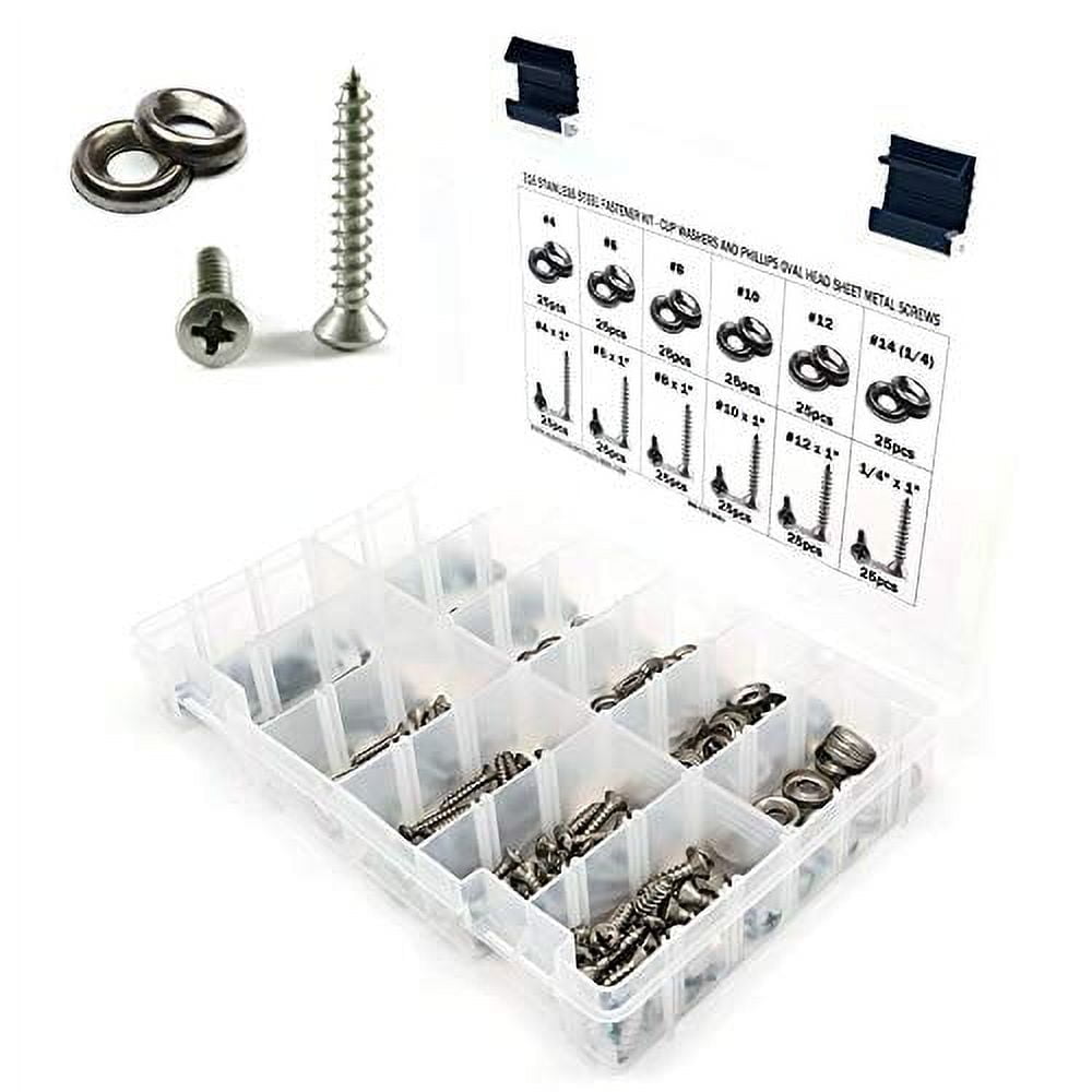 Phillips Oval Head Sheet Metal Screw Kit with Countersunk Finishing Cup ...