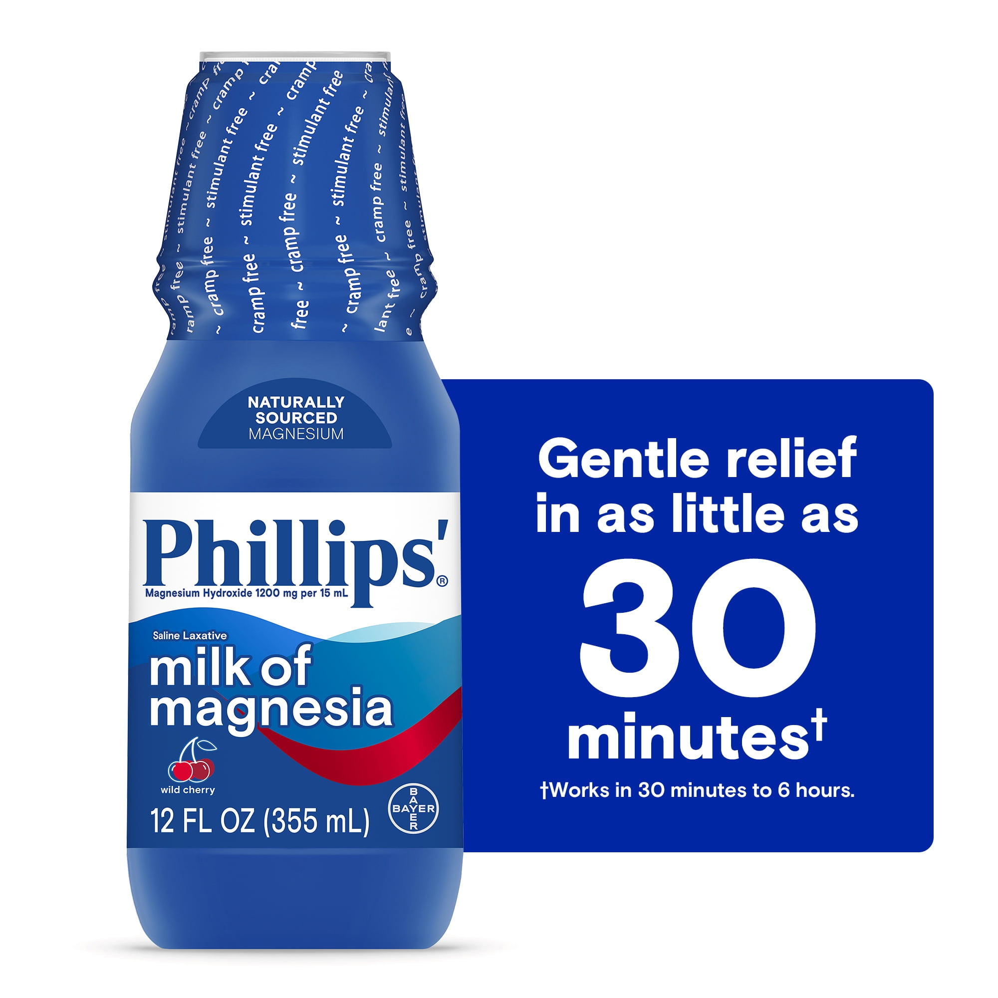 Phillips' Wild Cherry Milk of Magnesia Liquid Magnesium Laxative, 12 oz ...