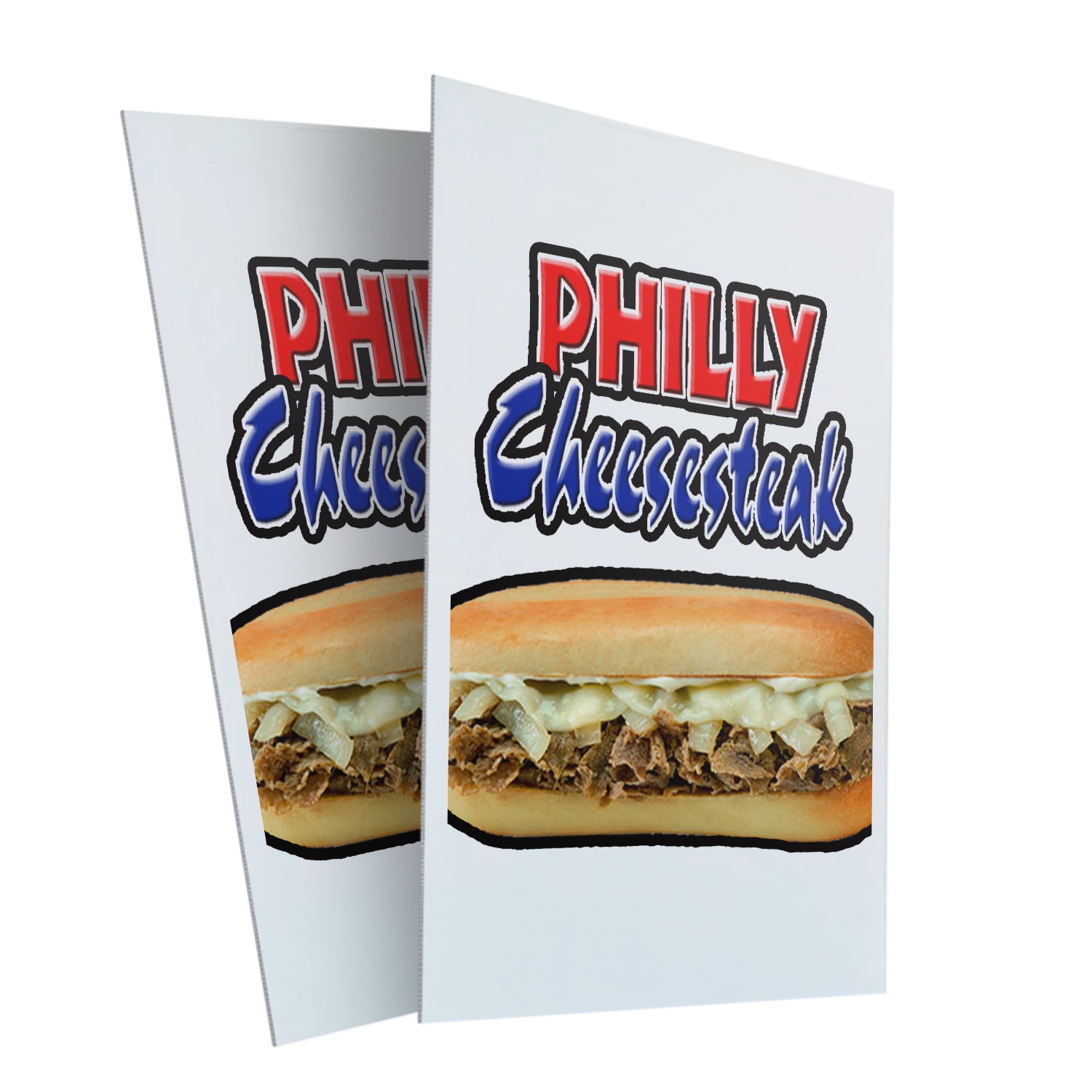 Philly Cheesesteak (2-PACK) 24" x 36" Plastic Signs | Sign Insert 4mm ...