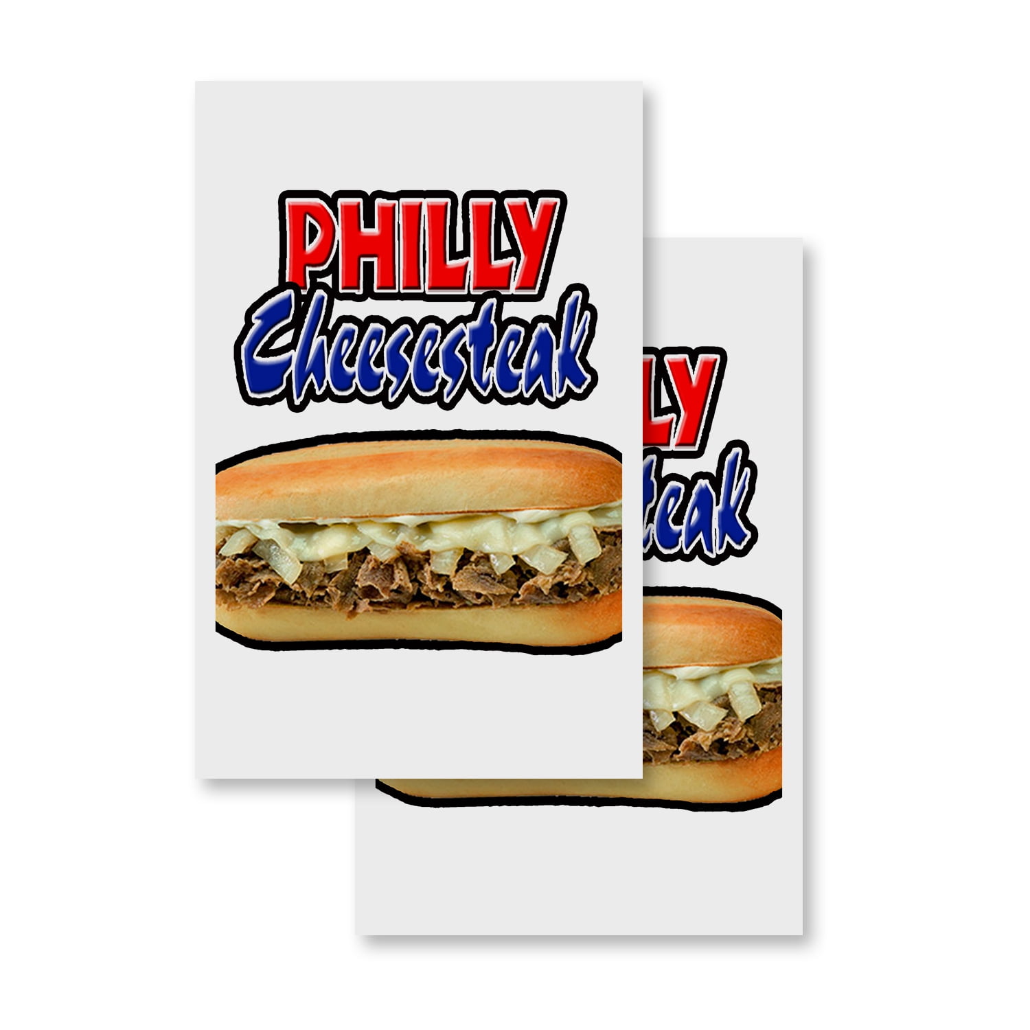 Philly Cheesesteak (2-PACK) 24" x 36" Vinyl Decals | Sign Insert Peel ...