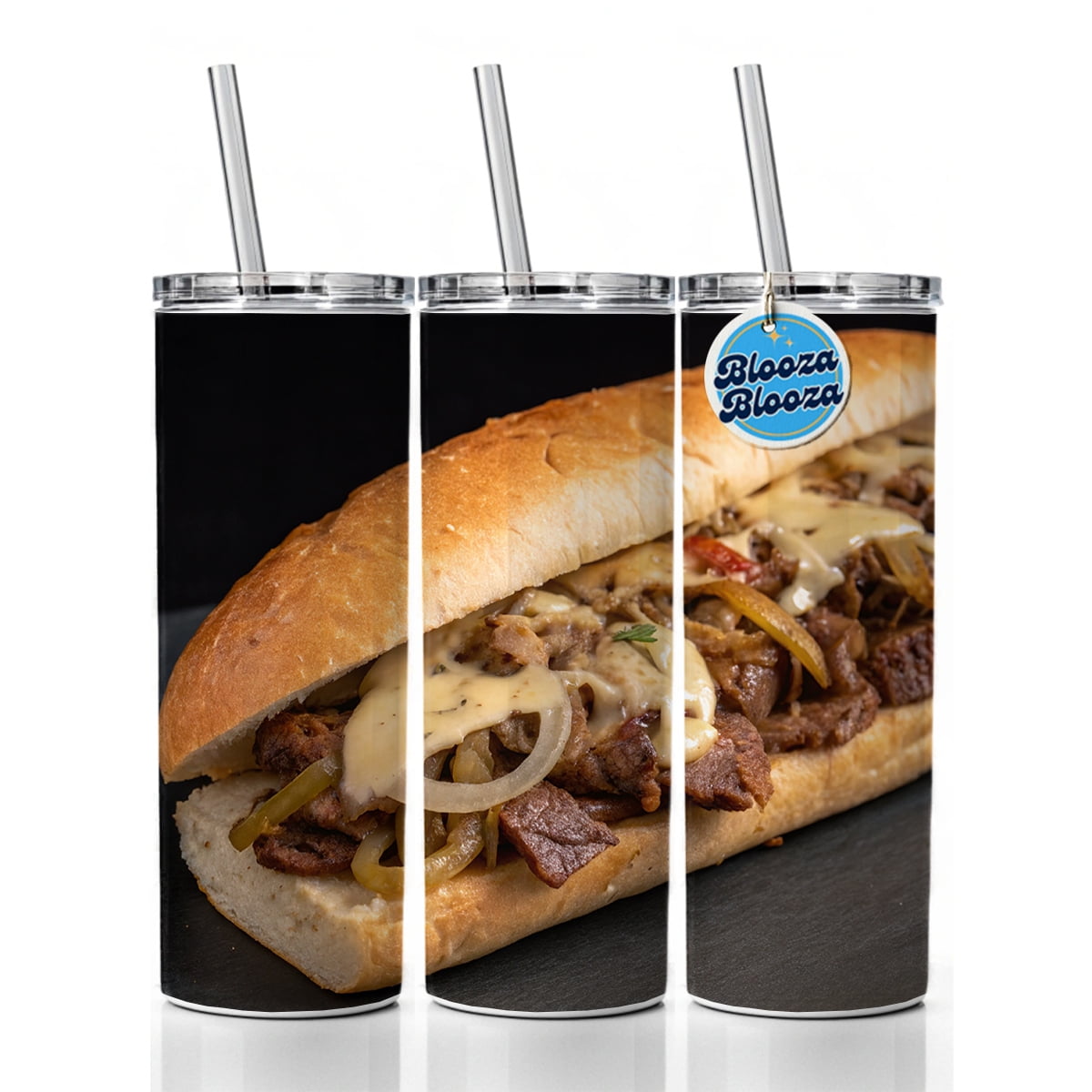 Philly Cheesesteak Sub Sandwich 20oz Insulated Water Bottle Skinny ...