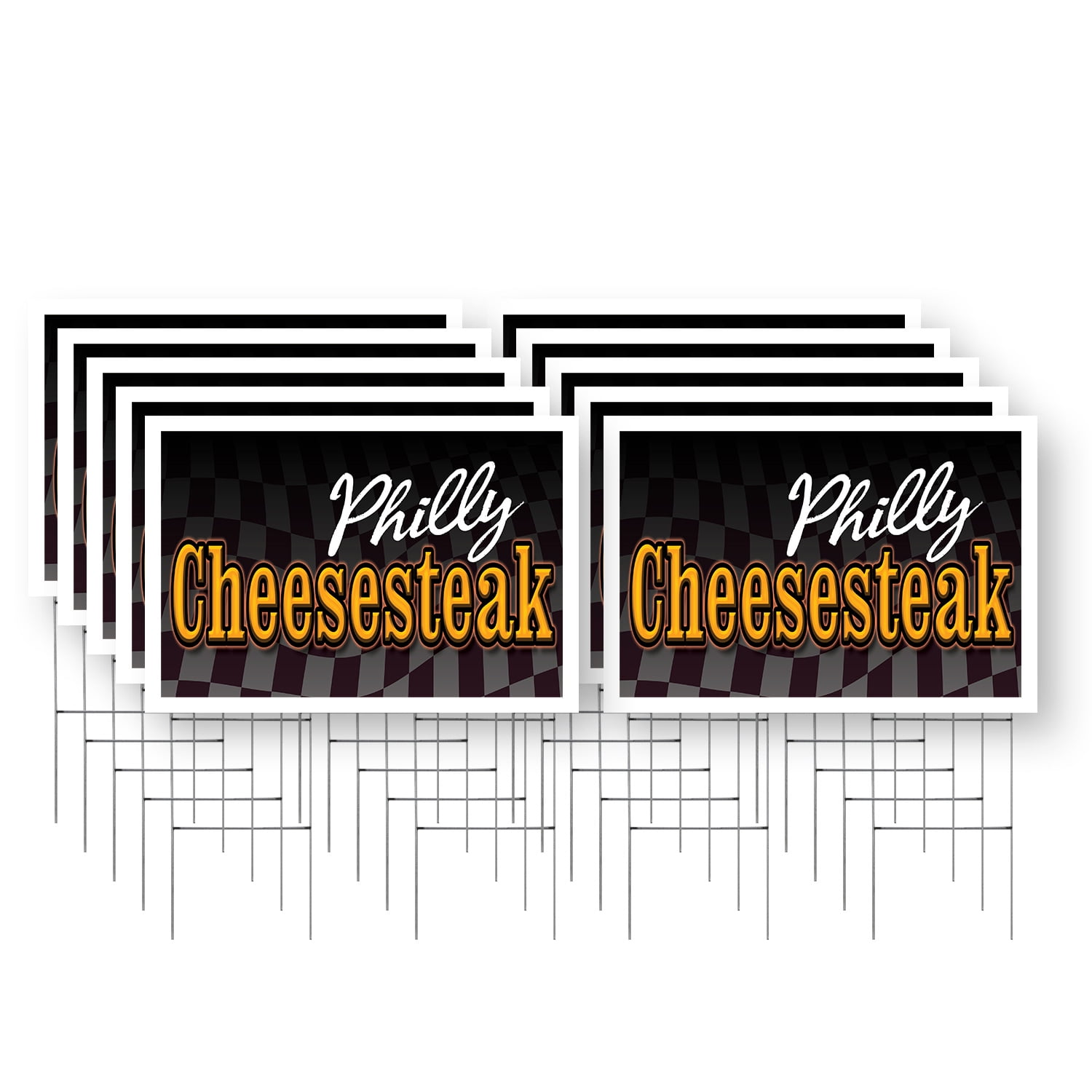 Philly Cheesesteak Yard Sign 10 Pack of 24 Inch x 36 Inch Single Sided ...